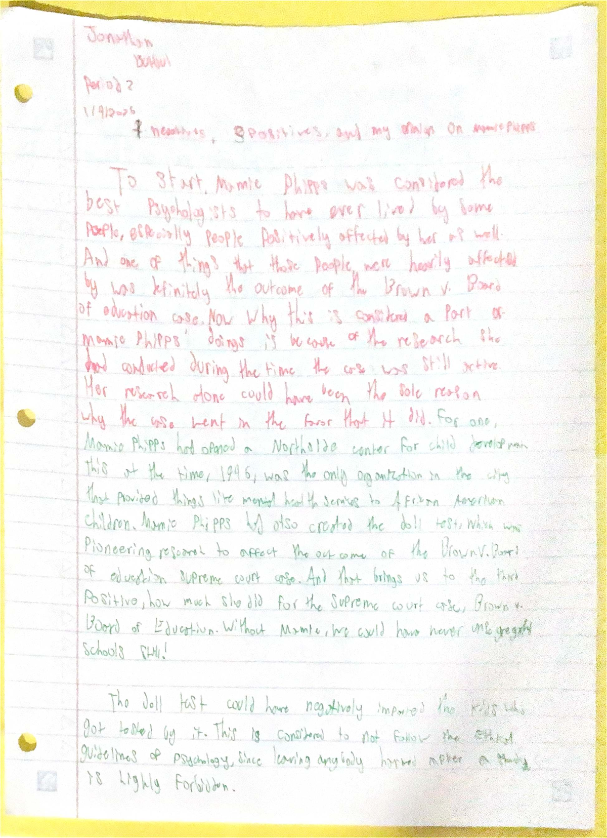 3 Positives & 1 Negative: Mamie Phipps Clark's Impact on Brown v. Board ...