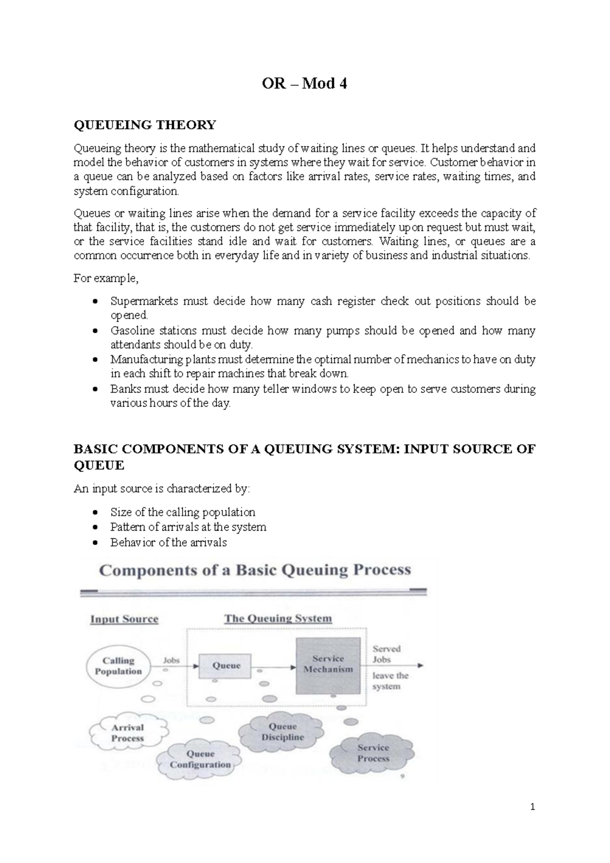 OR Mod 4: Queueing Theory Overview and Applications - Studocu