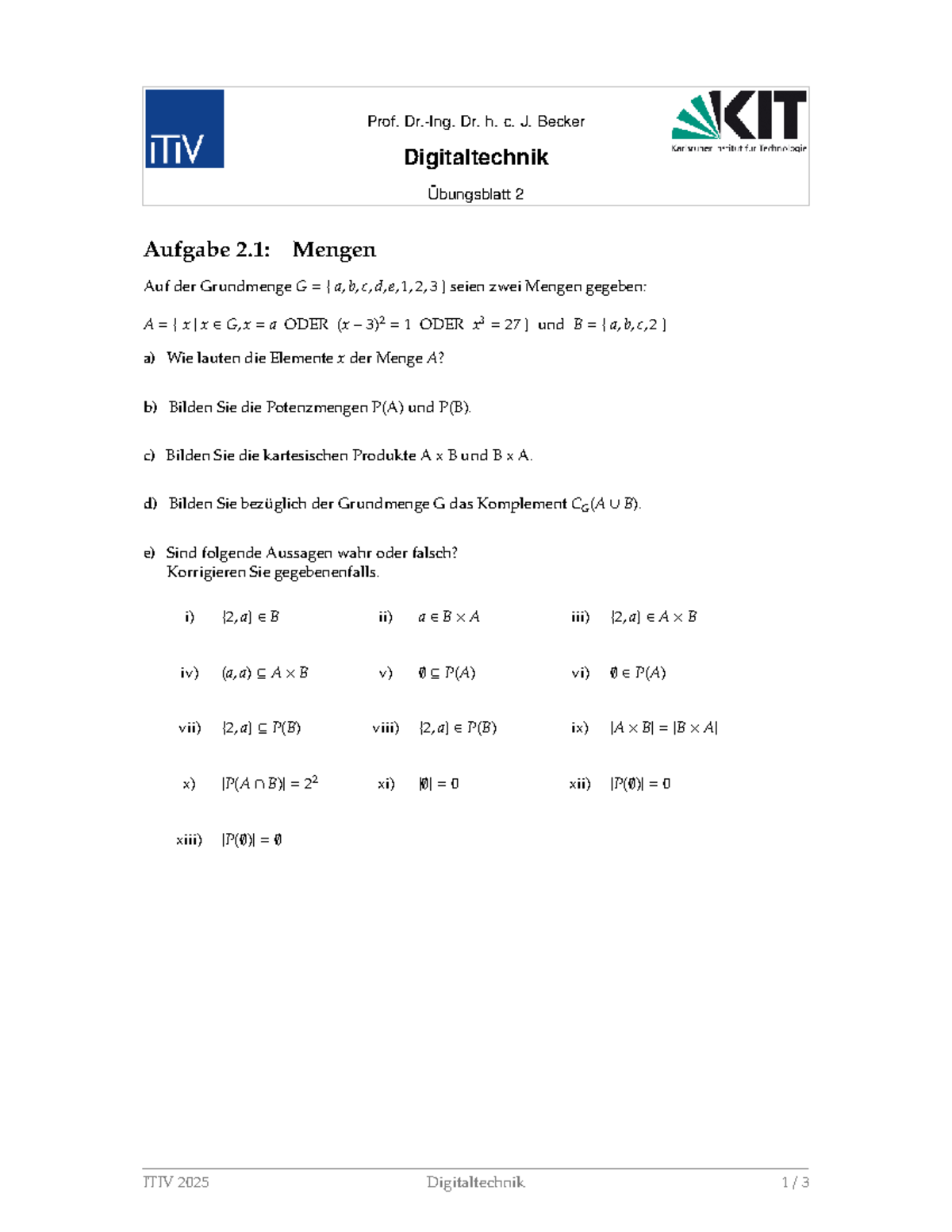 DT ÜB02 Aufgaben - Digitaltechnik Übungsblatt 2 für ETIT WS 2025/26 - Studocu