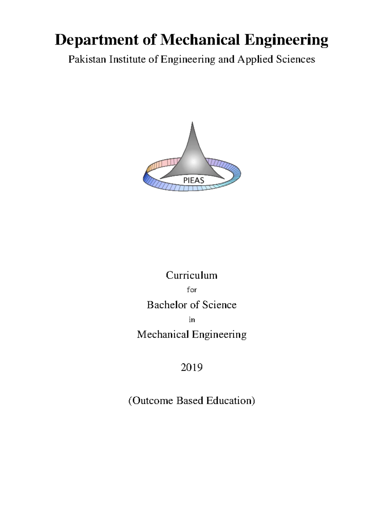 BS Mechanical Engineering Curriculum Overview (2019) - Studocu