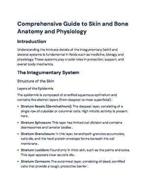 Comprehensive Anatomy Unit Study Guide: Structures & Functions ...