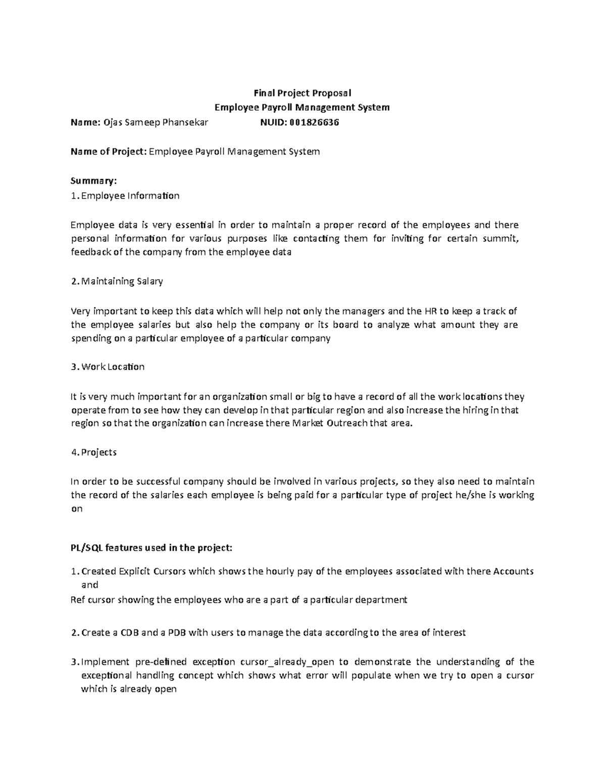 Final Project Proposal: Employee Payroll Management System (CS 500 ...