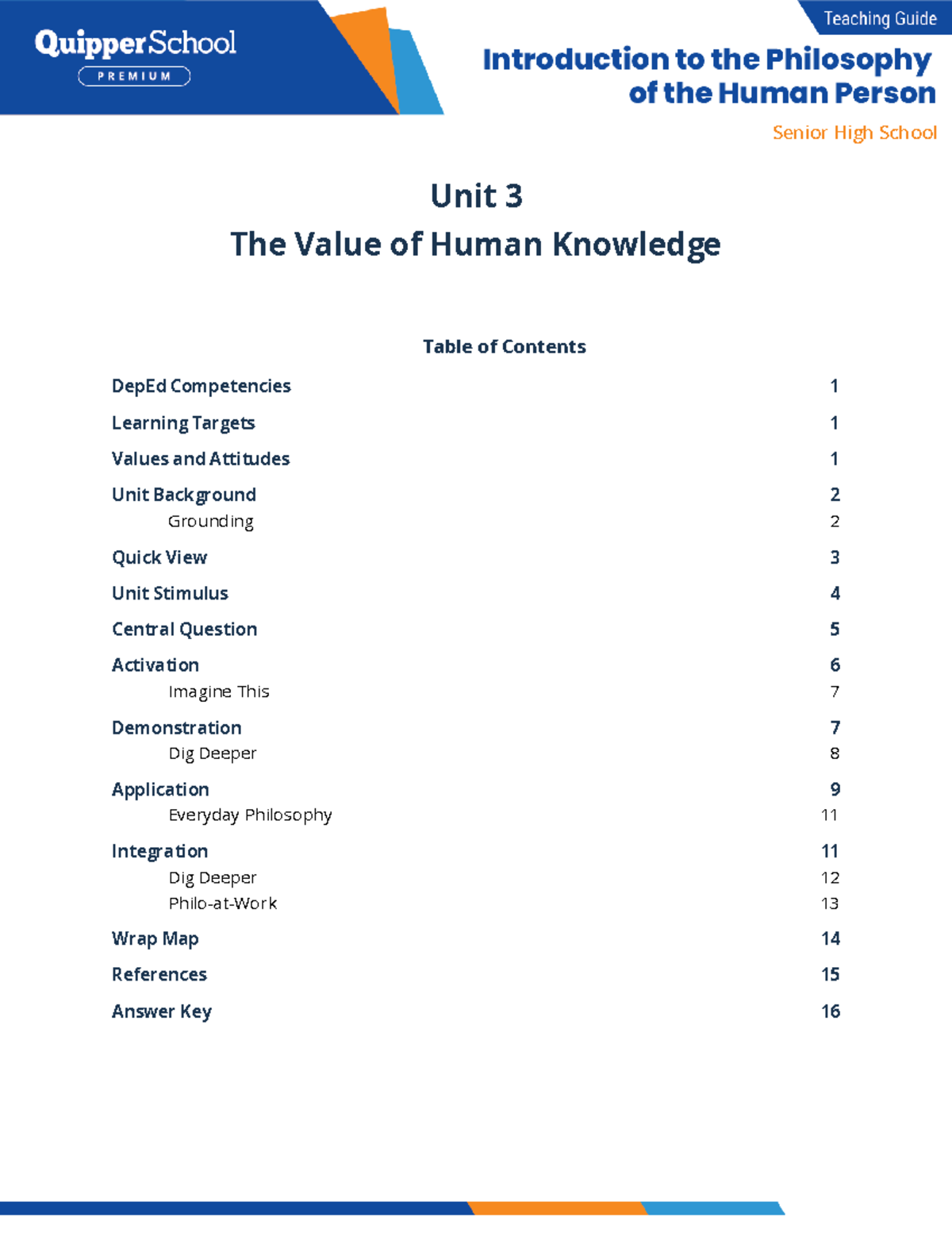 IPHP 11 12 Unit 3 Q1 03 Exploring the Value of Human Knowledge - Studocu