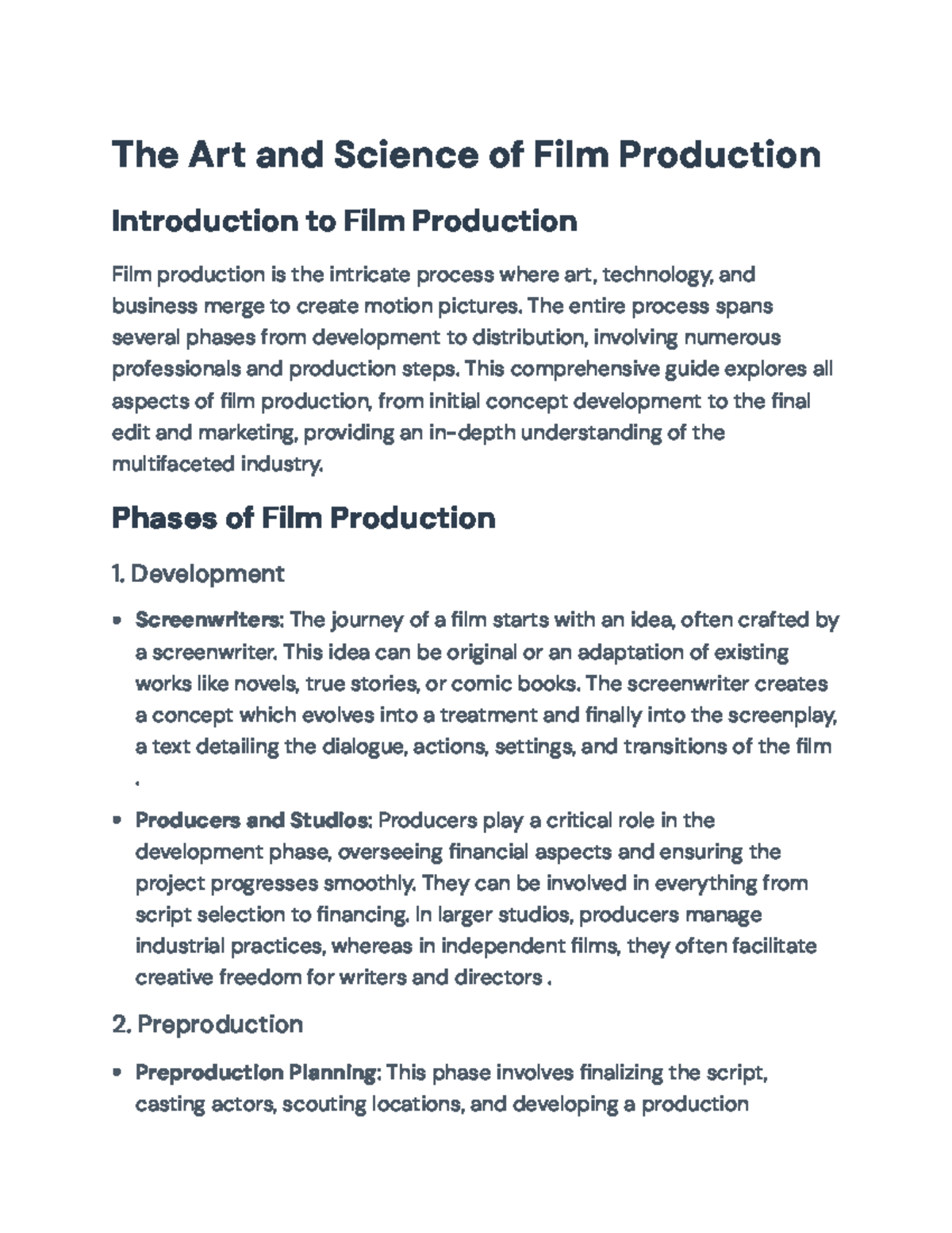 The Art and Science of Film Production: A Comprehensive Guide - The Art ...