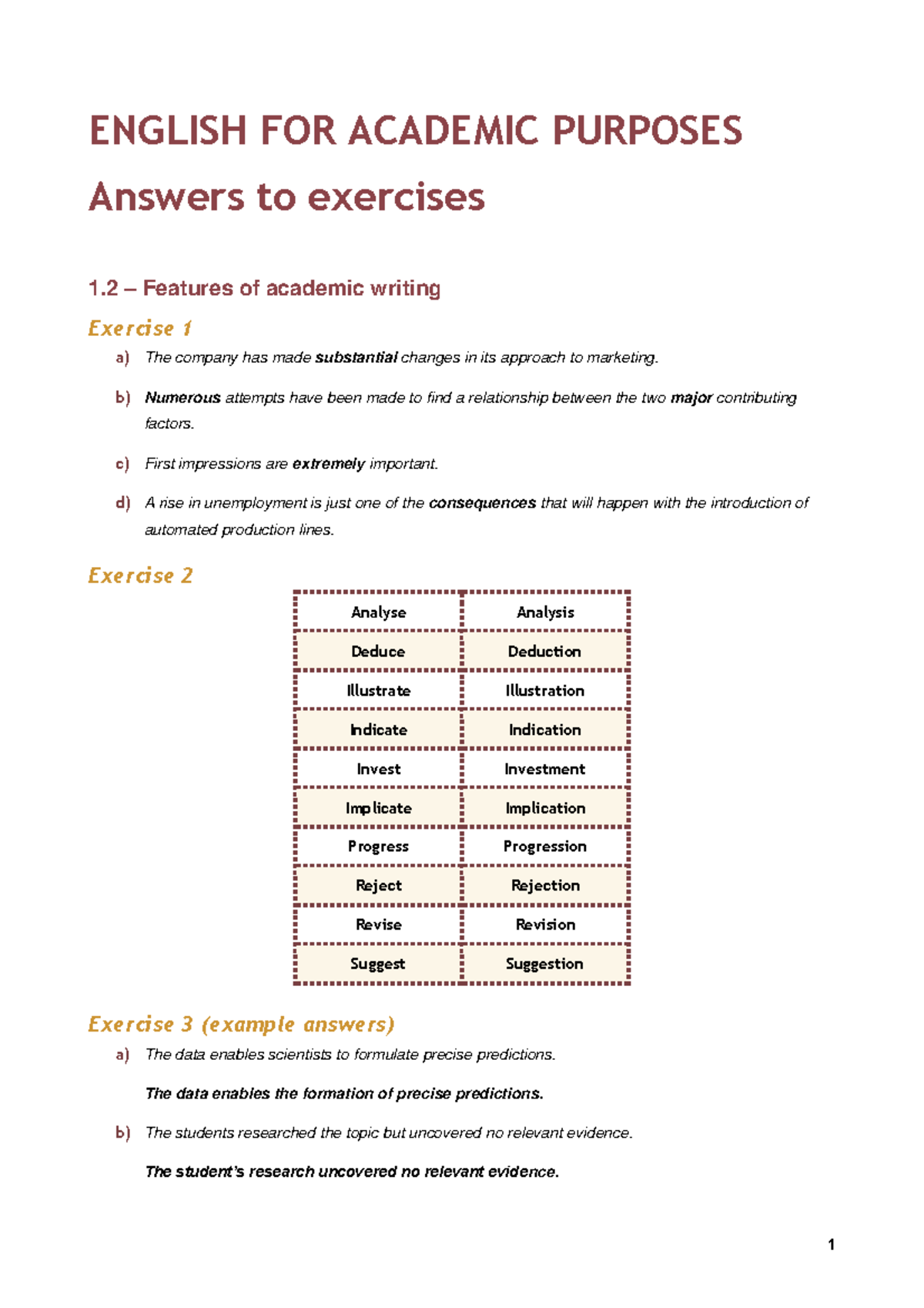 English for Academic Purposes (EAP) Exercise Answers Summary - Studocu