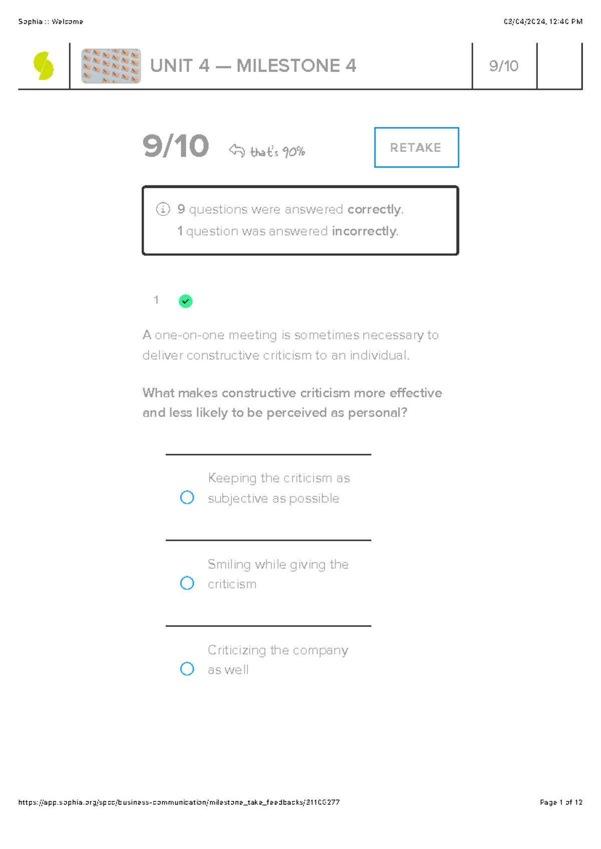 Milestone 4: Business Communication Insights and Concepts - Studocu