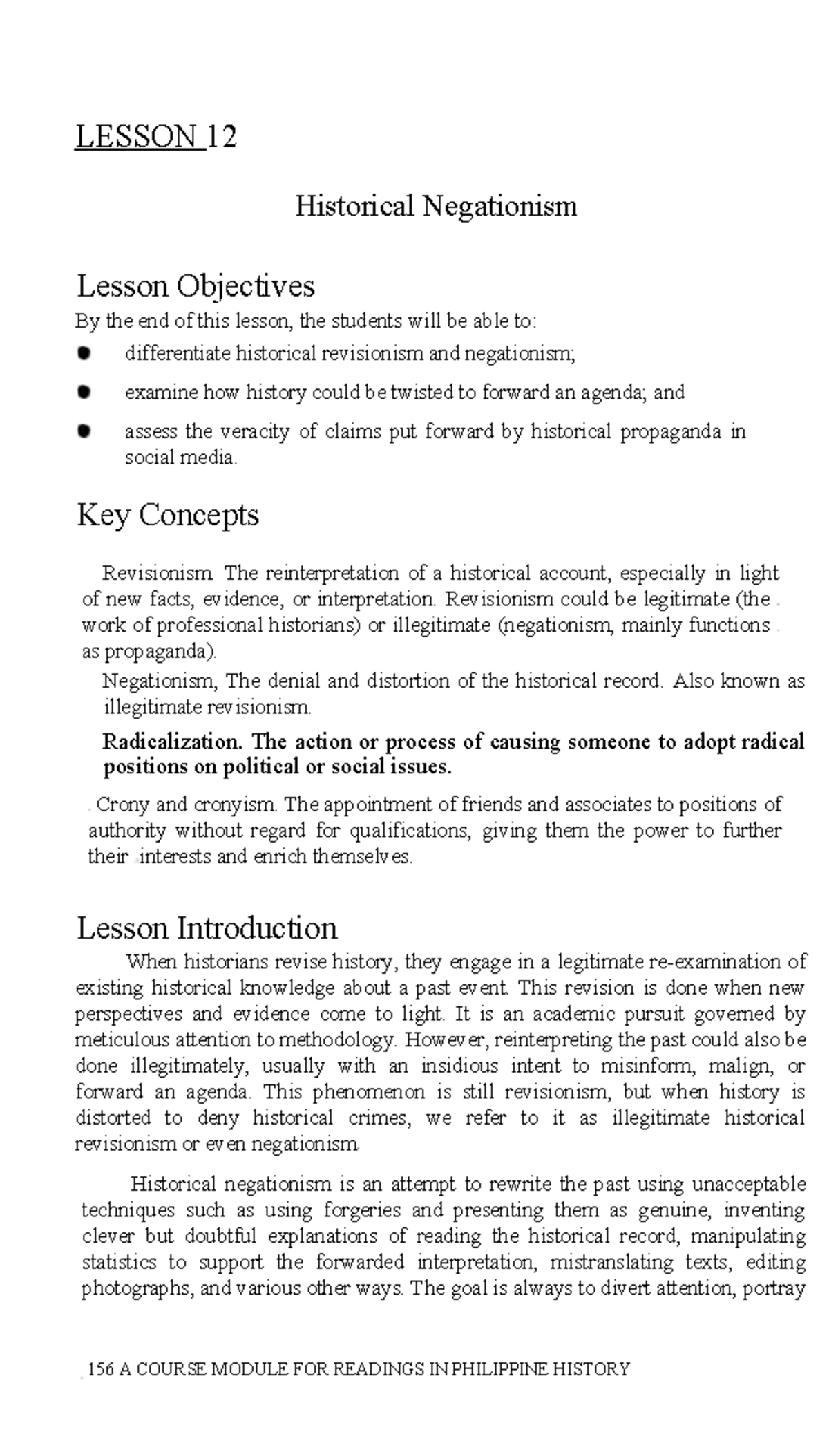 UNIT III - Lesson 12: Understanding Historical Negationism - Studocu