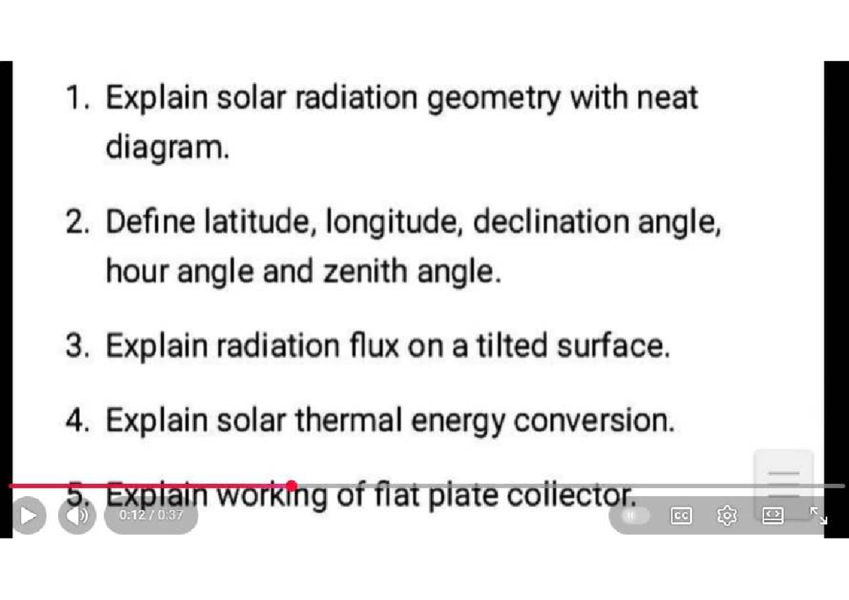 Module 2: Solar Radiation Geometry & Thermal Energy Concepts - Studocu