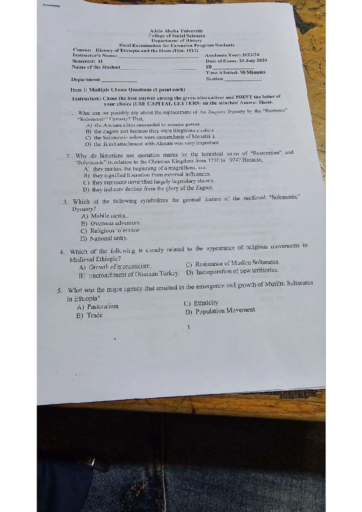 Chapter 1: Questions on Introduction to History (HIST101) - Studocu