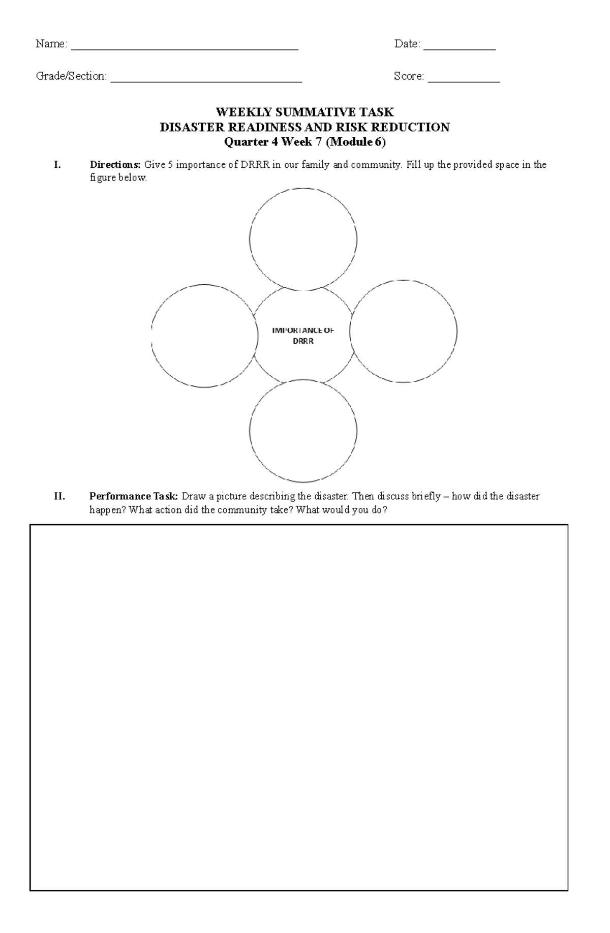 AS DRRR Q4 WEEK 6-8: Activity Sheet for Disaster Readiness & Risk ...