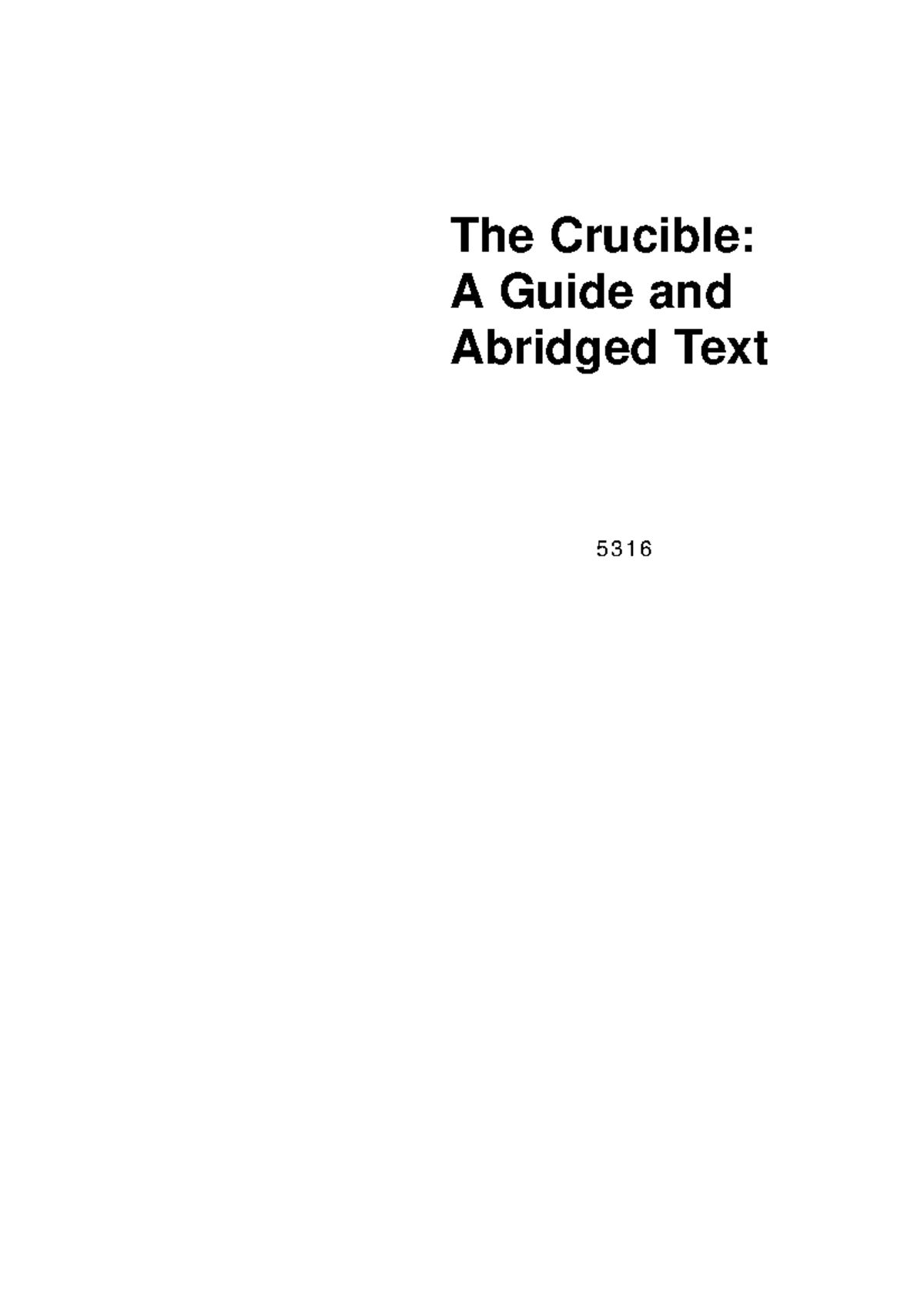 The Crucible: Abridged Guide for ELLs (Final Exam Study Notes) - Studocu