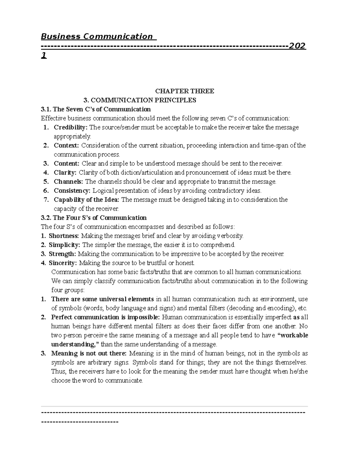 Business communication chapter 3-4 - 1 CHAPTER THREE 3. COMMUNICATION ...