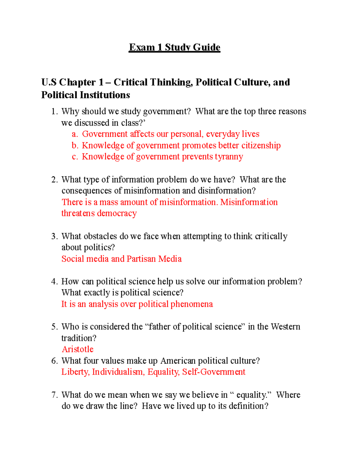 U.S. Government Structure & Political Foundations Study Guide - Studocu