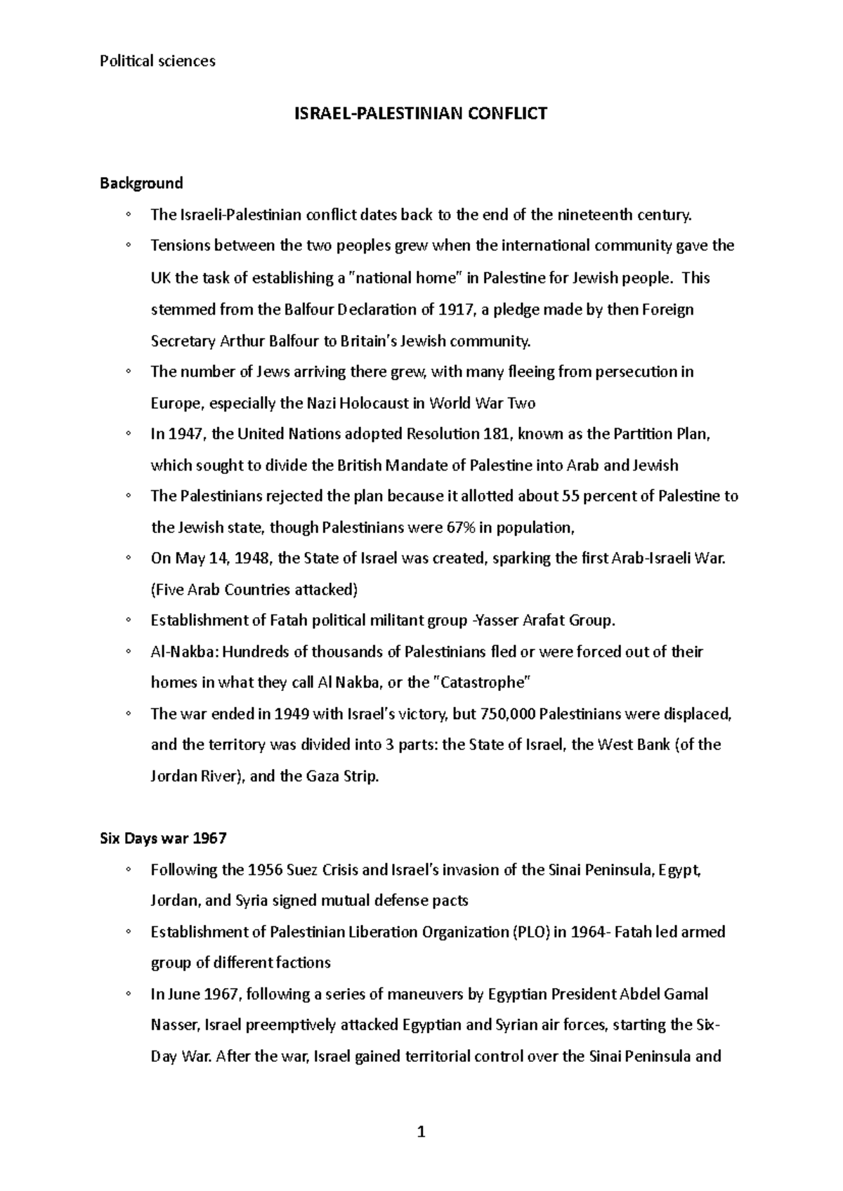 Israel-Palestine Conflict Overview: Historical Background and Recent ...