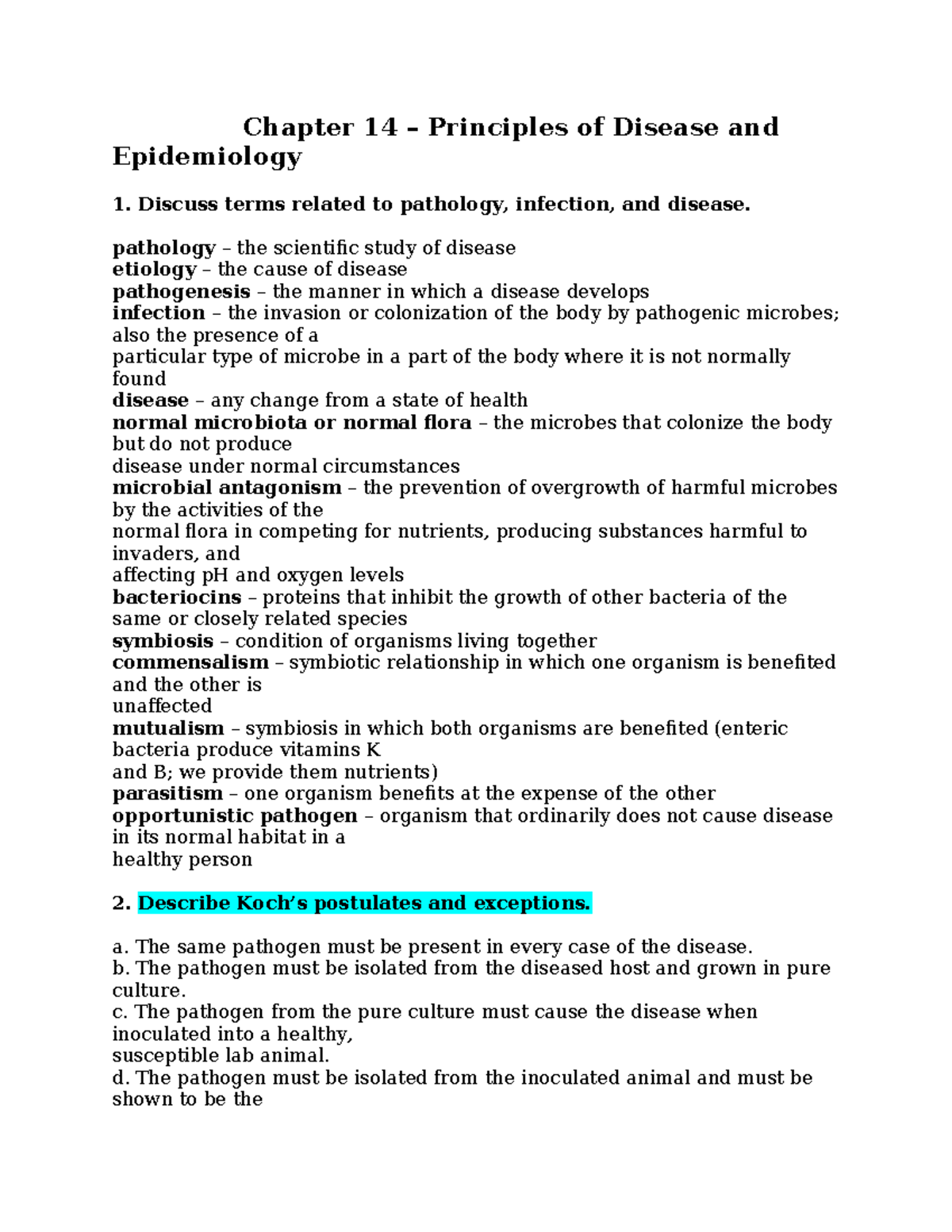 Chapter 14 - Principles of Disease and Epidemiology: Key Concepts and - Studocu