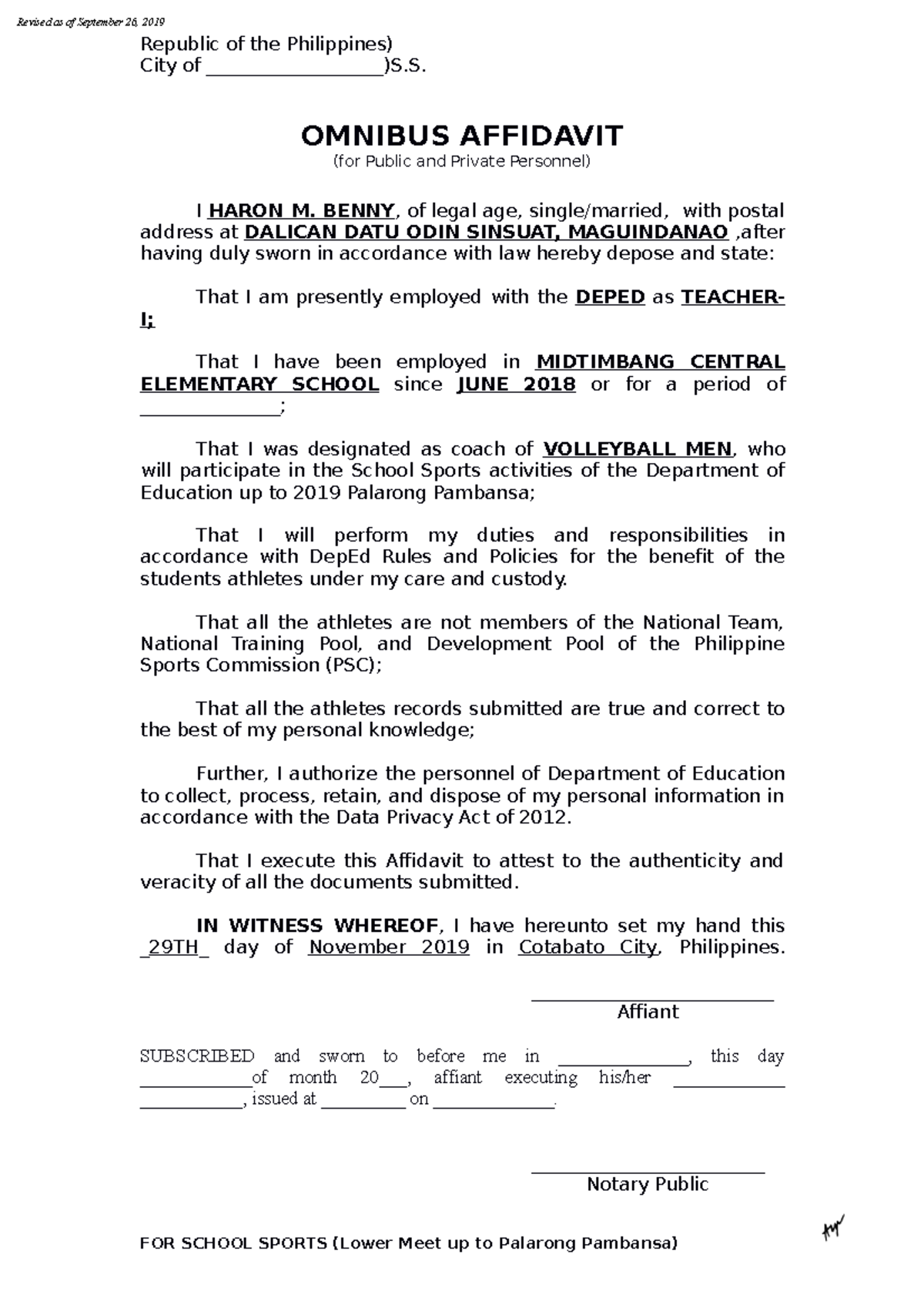 2020-Omnibus-Affidavit 1 - Republic of the Philippines) City of ...