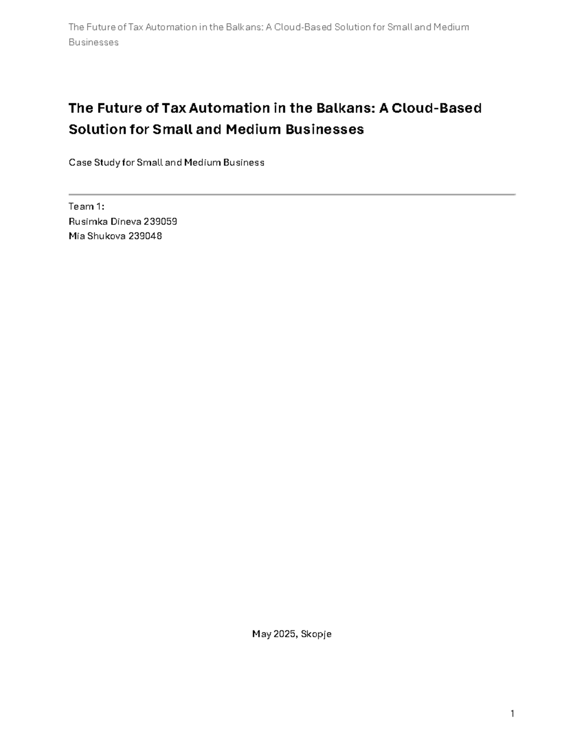 Case Study: Tax Automation Solutions for SMBs in the Balkans (BUS ...