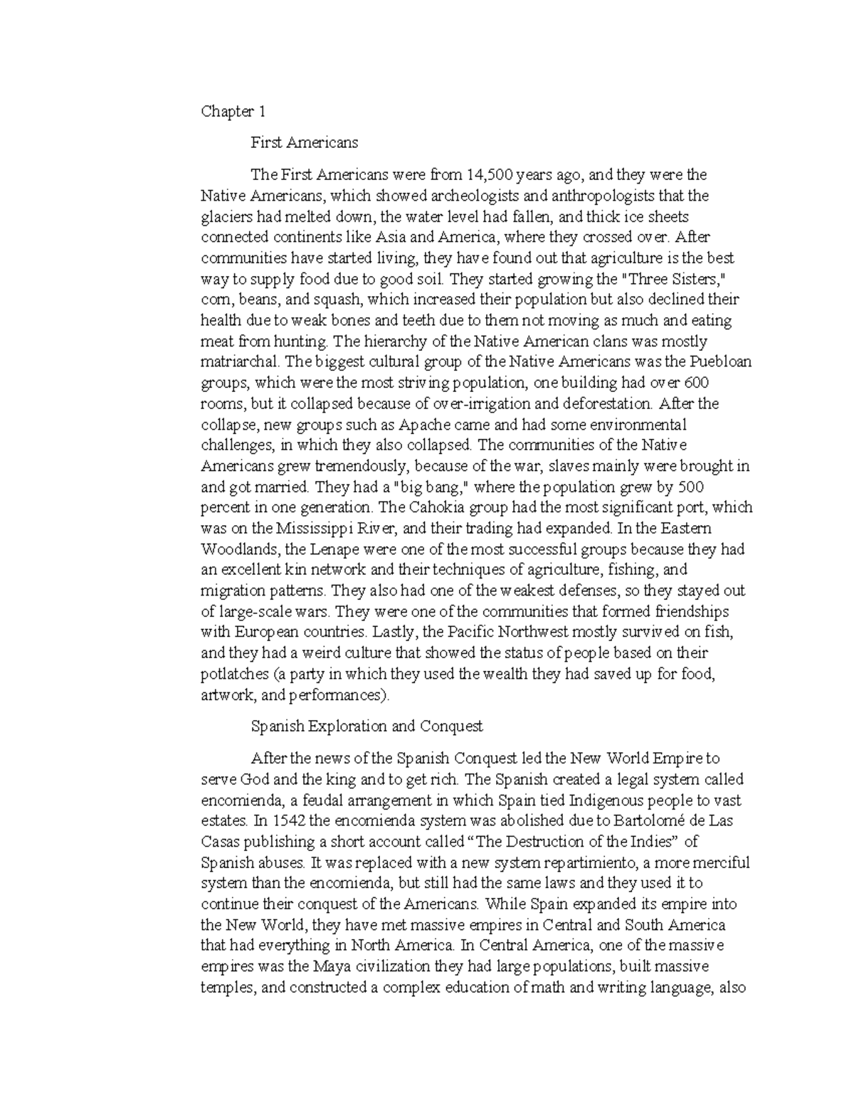 1301 Quiz 1 History - Chapter 1 First Americans The First Americans ...
