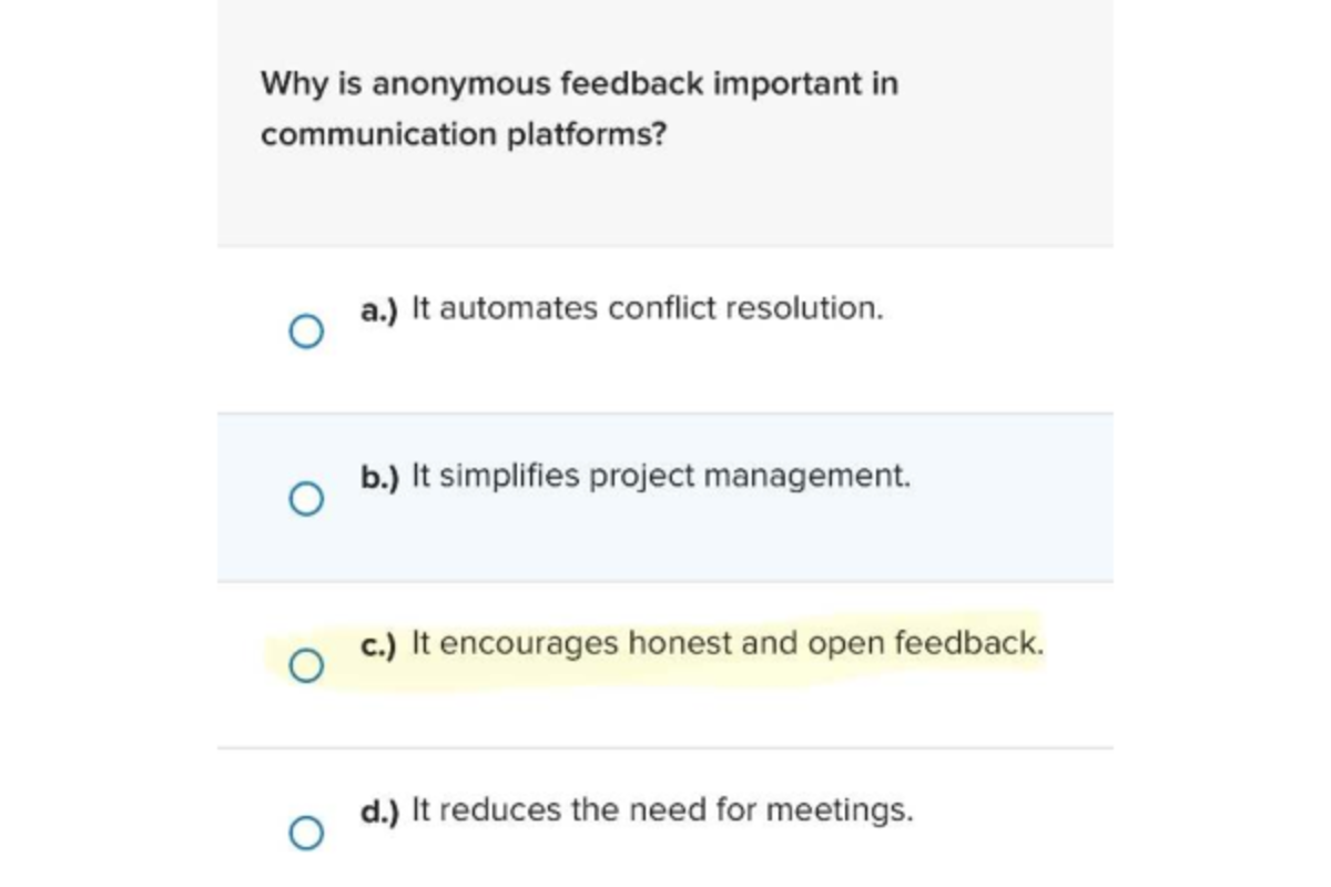 Photo 2 - Why is anonymous feedback important in communication ...