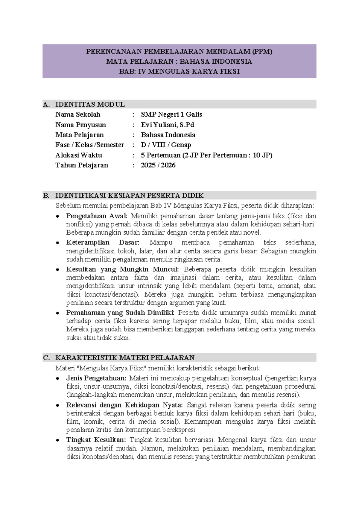 PPM Bahasa Indonesia: Bab IV Mengulas Karya Fiksi dan Resensi - Studocu