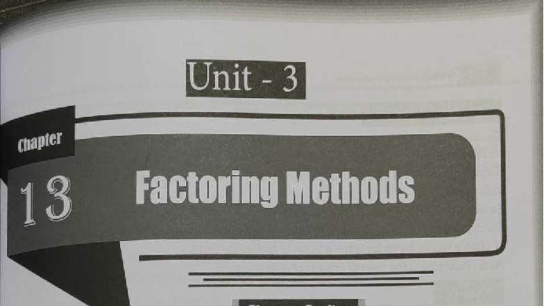 BCA 1st PST Unit 3: Factoring Methods Overview and Techniques - Studocu