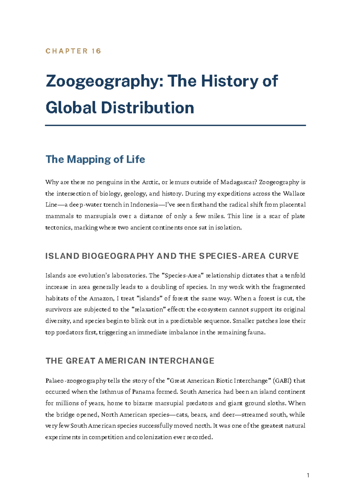 CHAPTER 16: Zoogeography and Global Species Distribution - Studocu