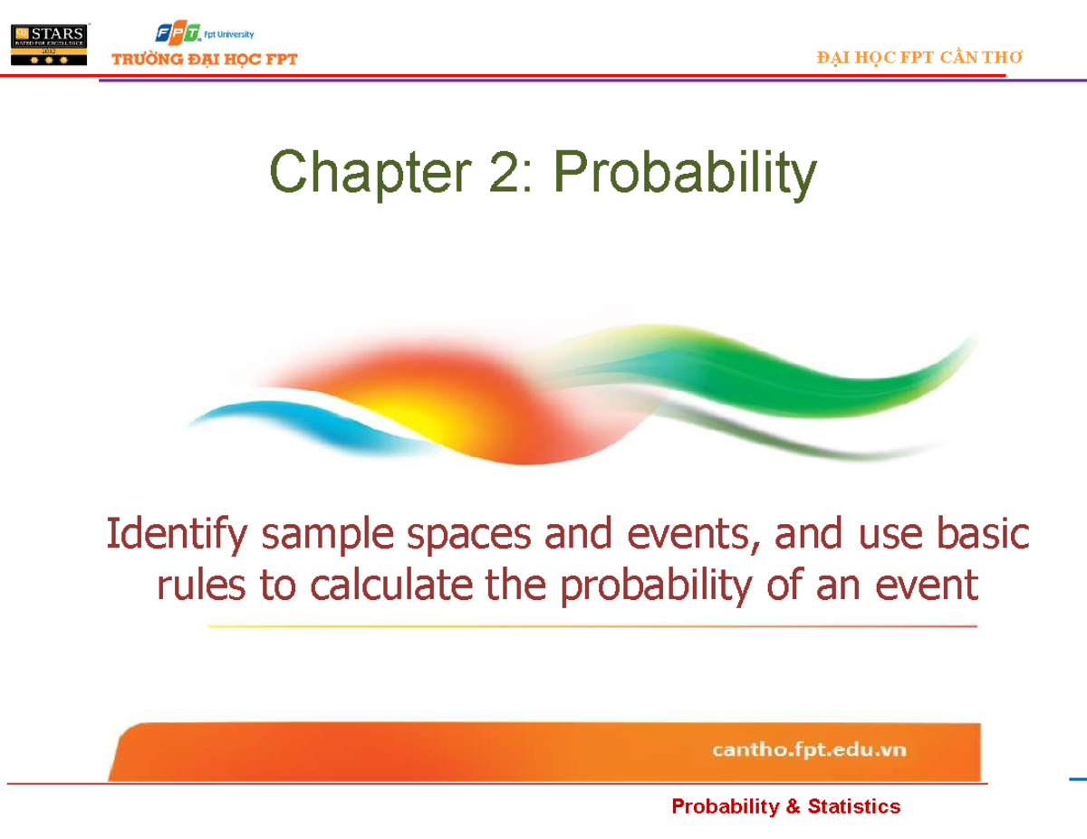 Chapter 02: Probability Concepts and Calculation Methods - Studocu
