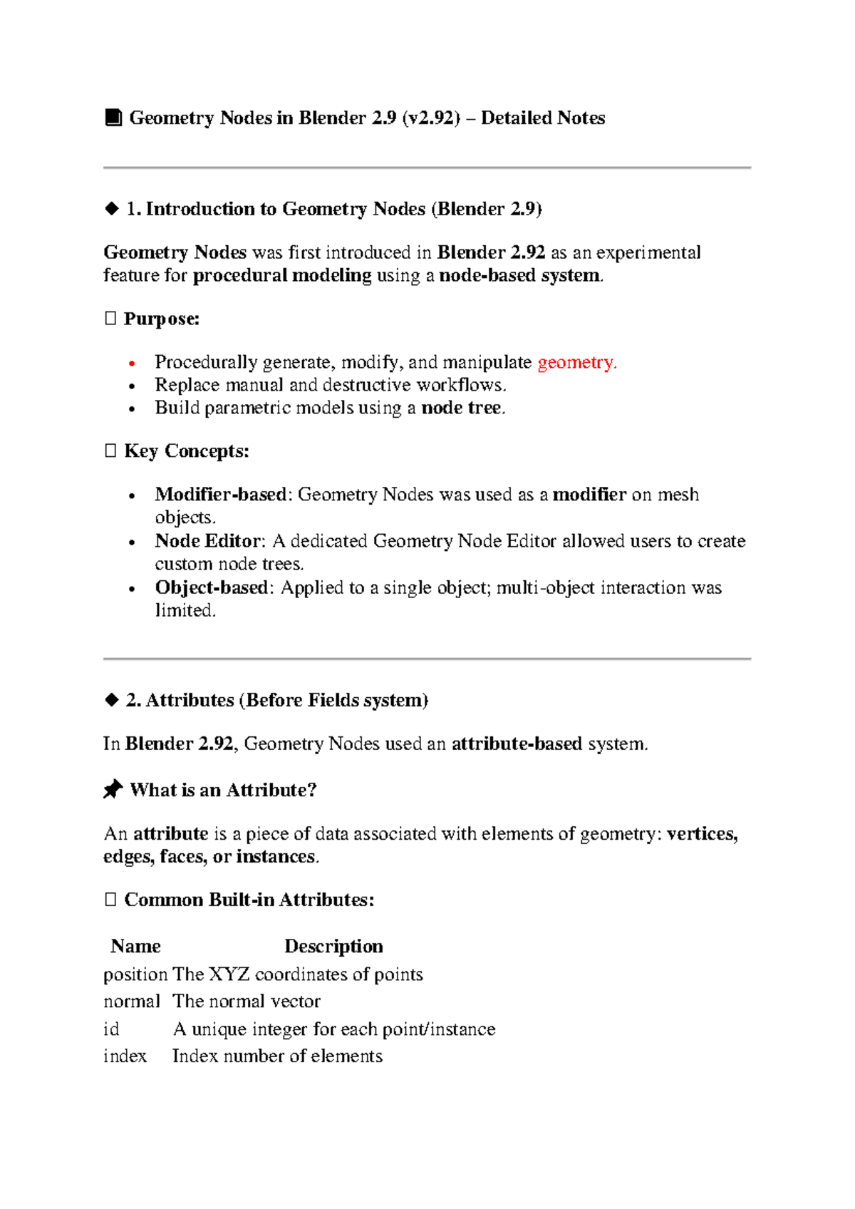 Blender 2.9 Geometry Nodes: Detailed Notes for Module 4 - Studocu