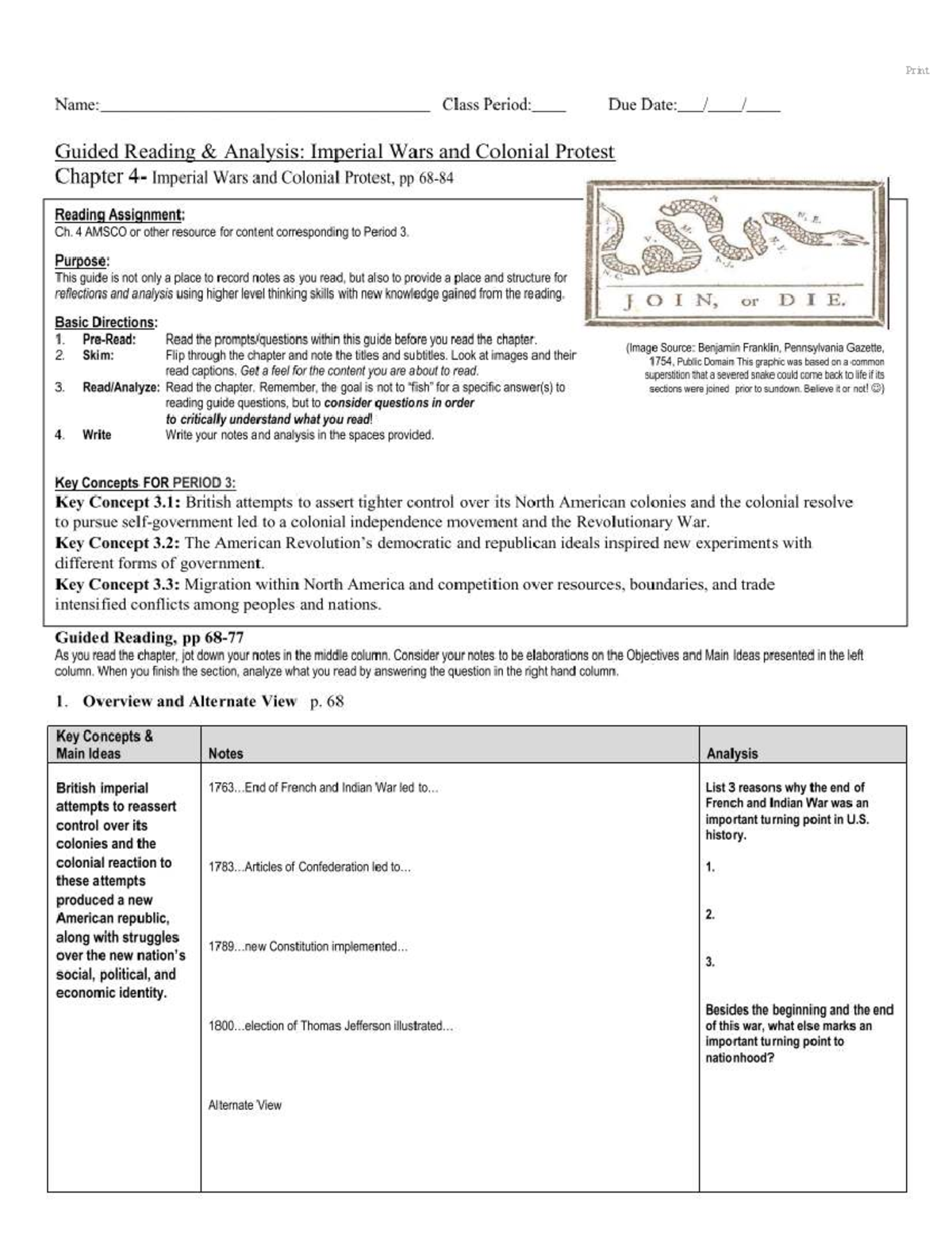 Guided Reading Analysis: Imperial Wars & Colonial Protest (Ch. 4) - Studocu