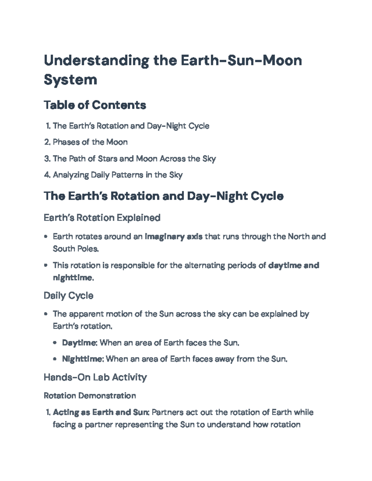 Understanding the Earth-Sun-Moon System: Concepts & Activities ...