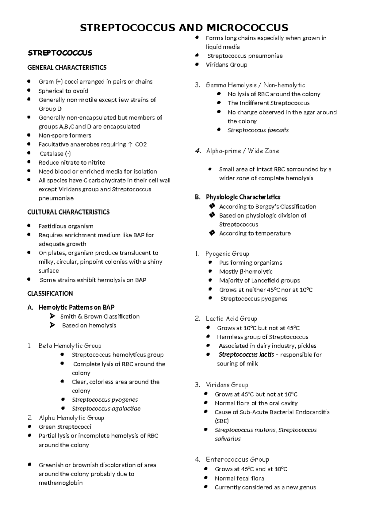 Streptococcus and Micrococcus: General Characteristics and ...