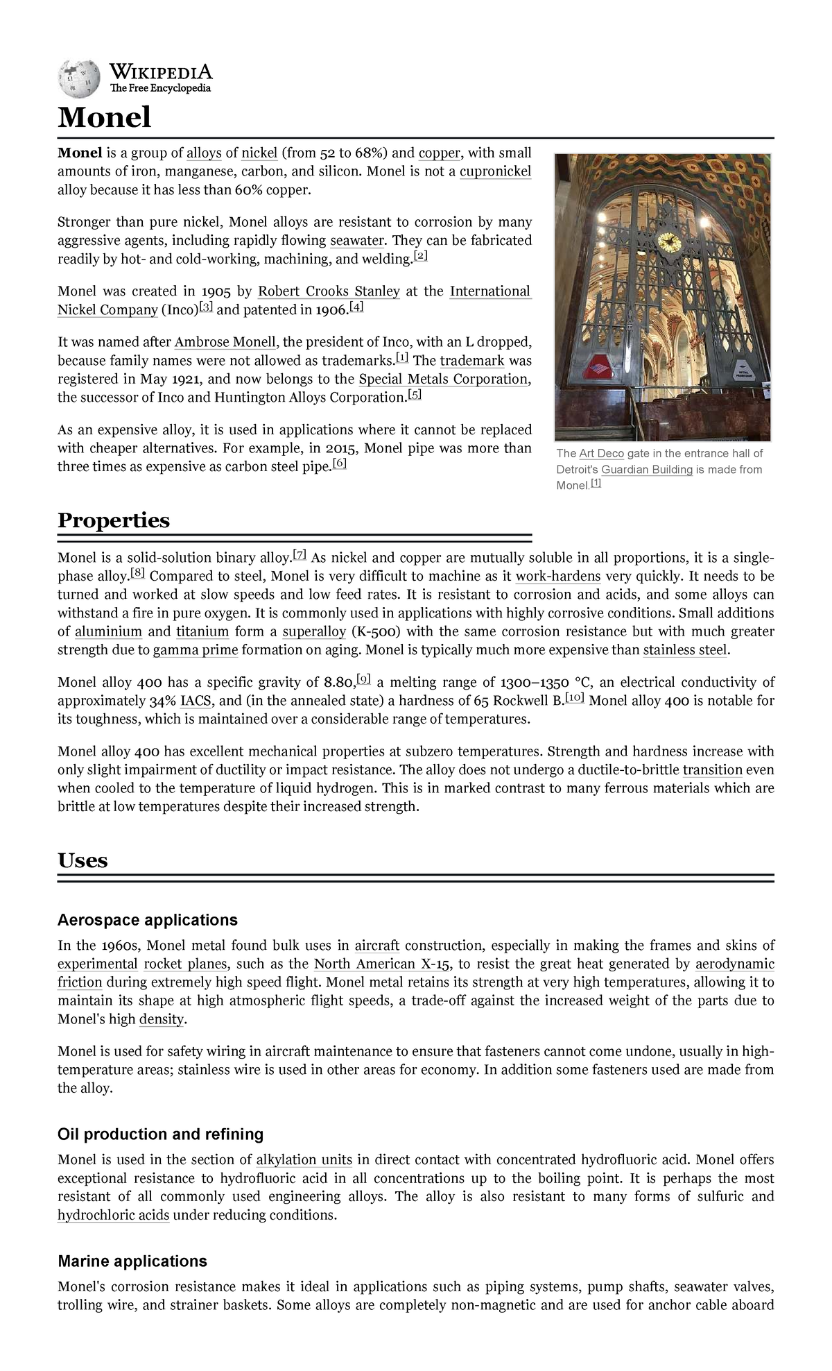 Technical Specifications of Monel Alloys: Properties and Applications ...