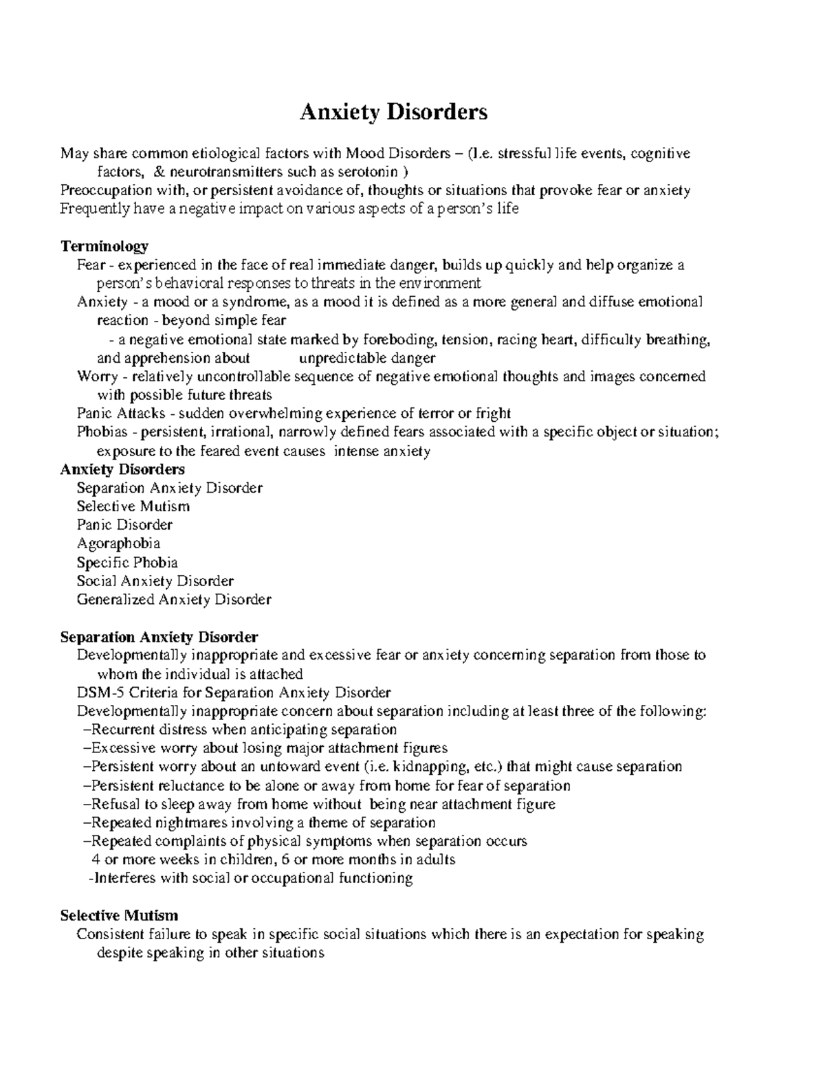 Understanding Anxiety Disorders and Treatment Approaches (PSY-101 ...