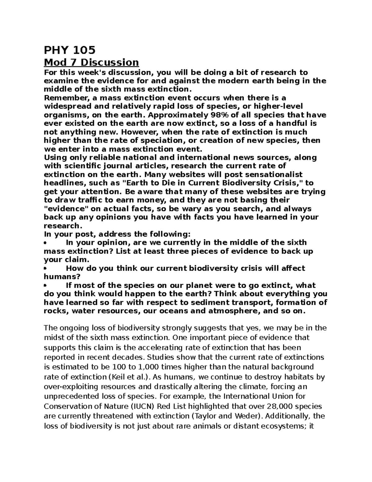 PHY 105 Mod 7 Discussion with replies - PHY 105 Mod 7 Discussion For ...