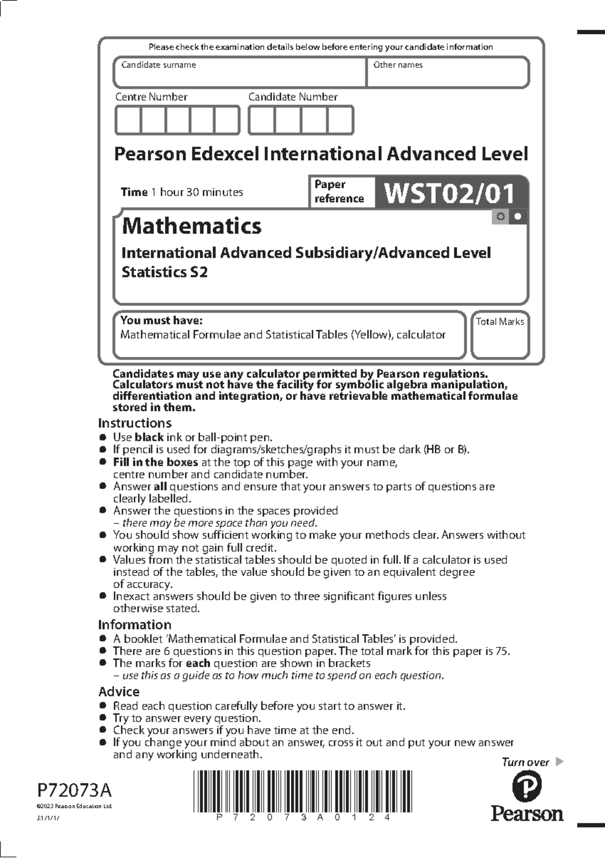 S2 Mathematics Paper - January 2023 Examination Details and ...