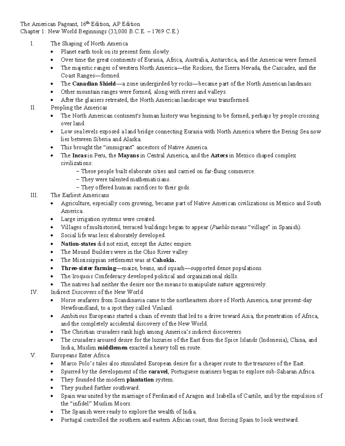Chapter 1 - New World Beginnings: North America's Formative Years - Studocu