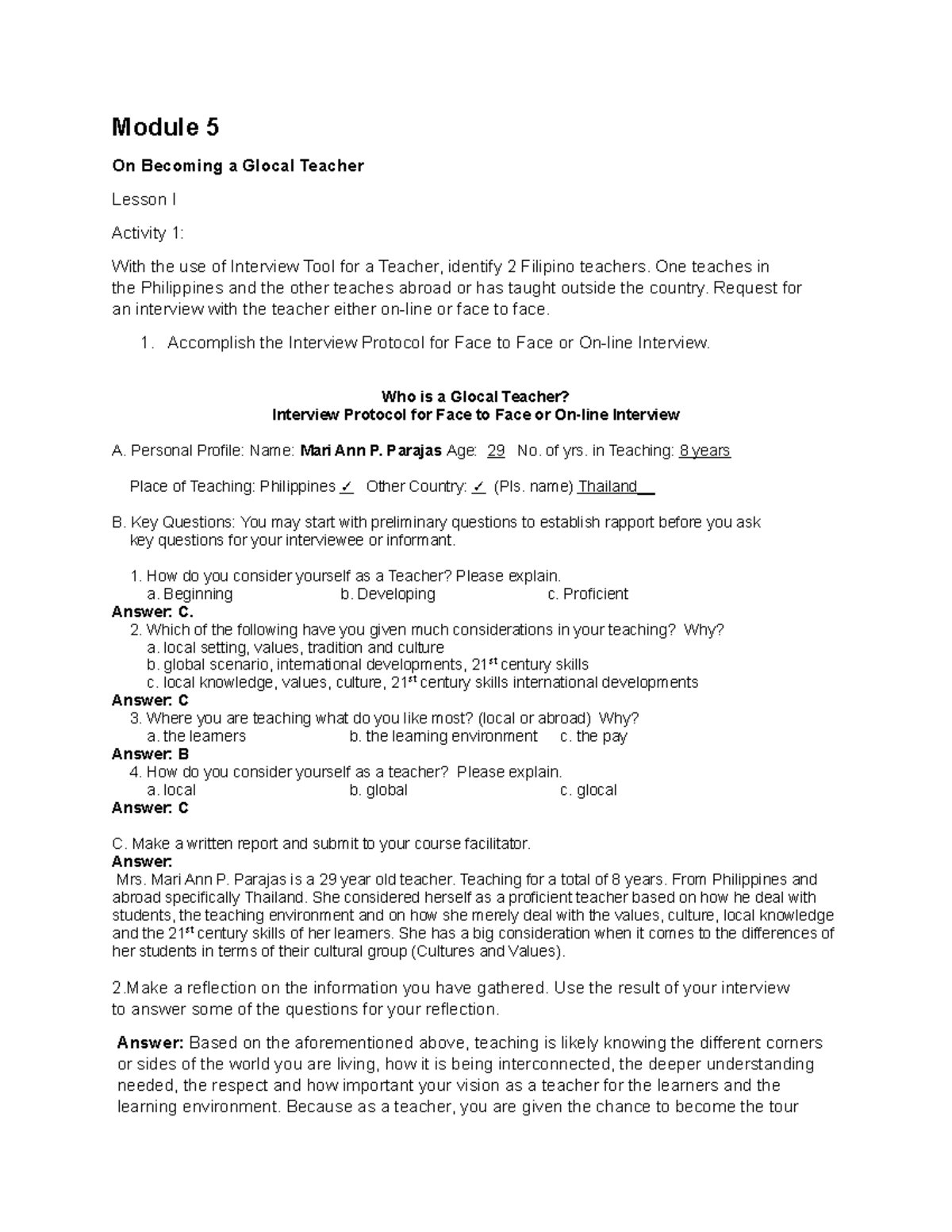 The Teaching Profession Module 5 - Facilitating Learner Centered ...