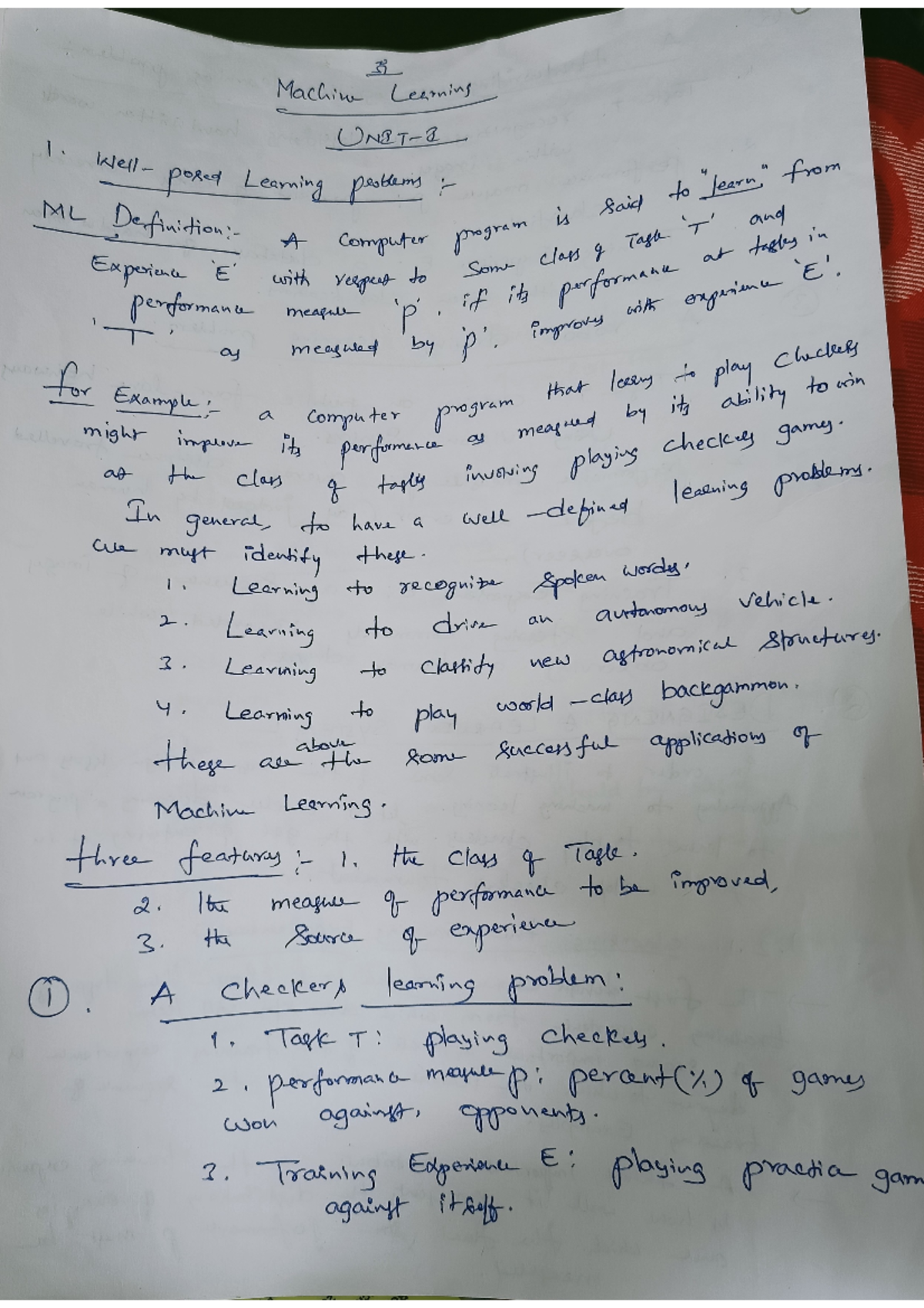 ML UNIT-1: Comprehensive Notes on Machine Learning Basics - Studocu