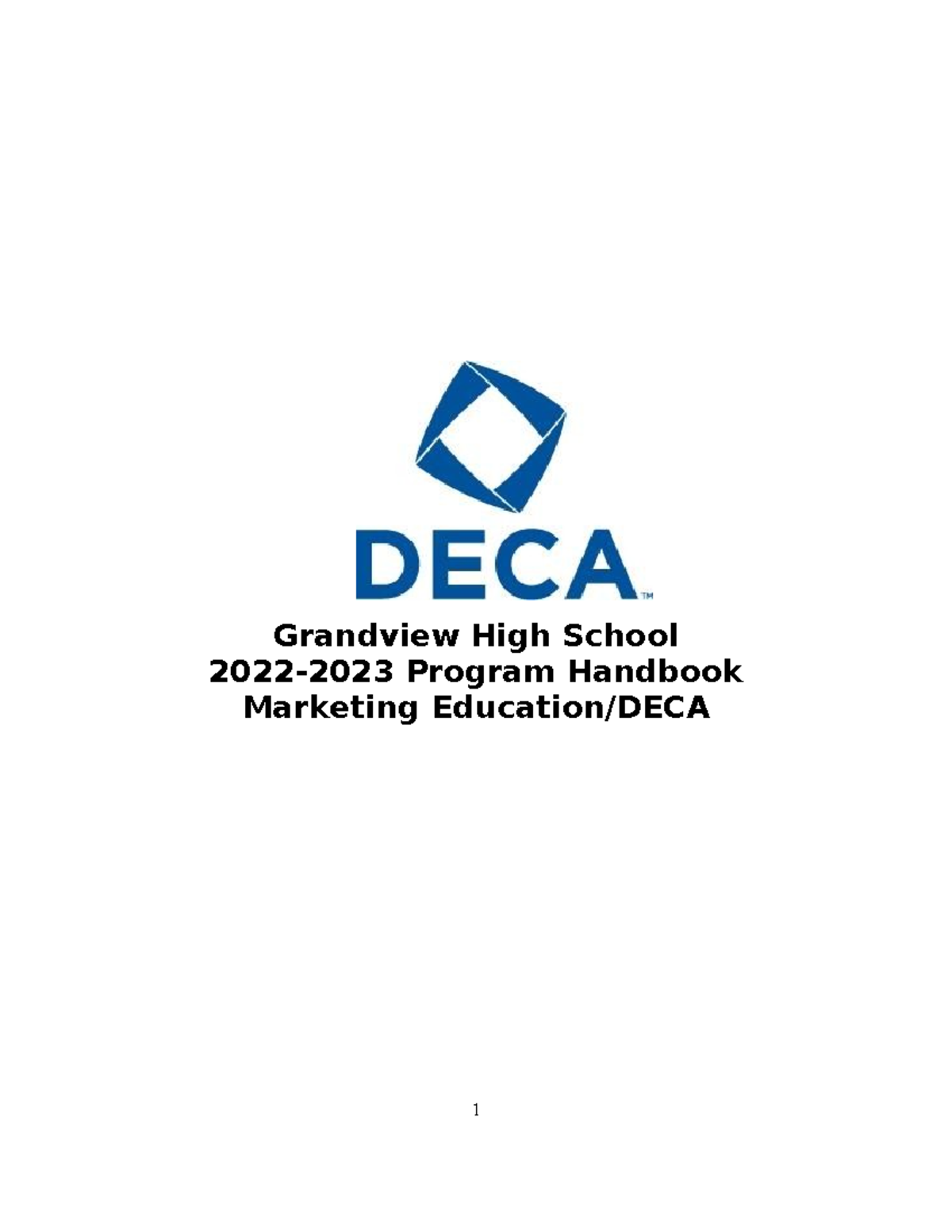 2022-2023 Grandview DECA Marketing Program Handbook - Studocu