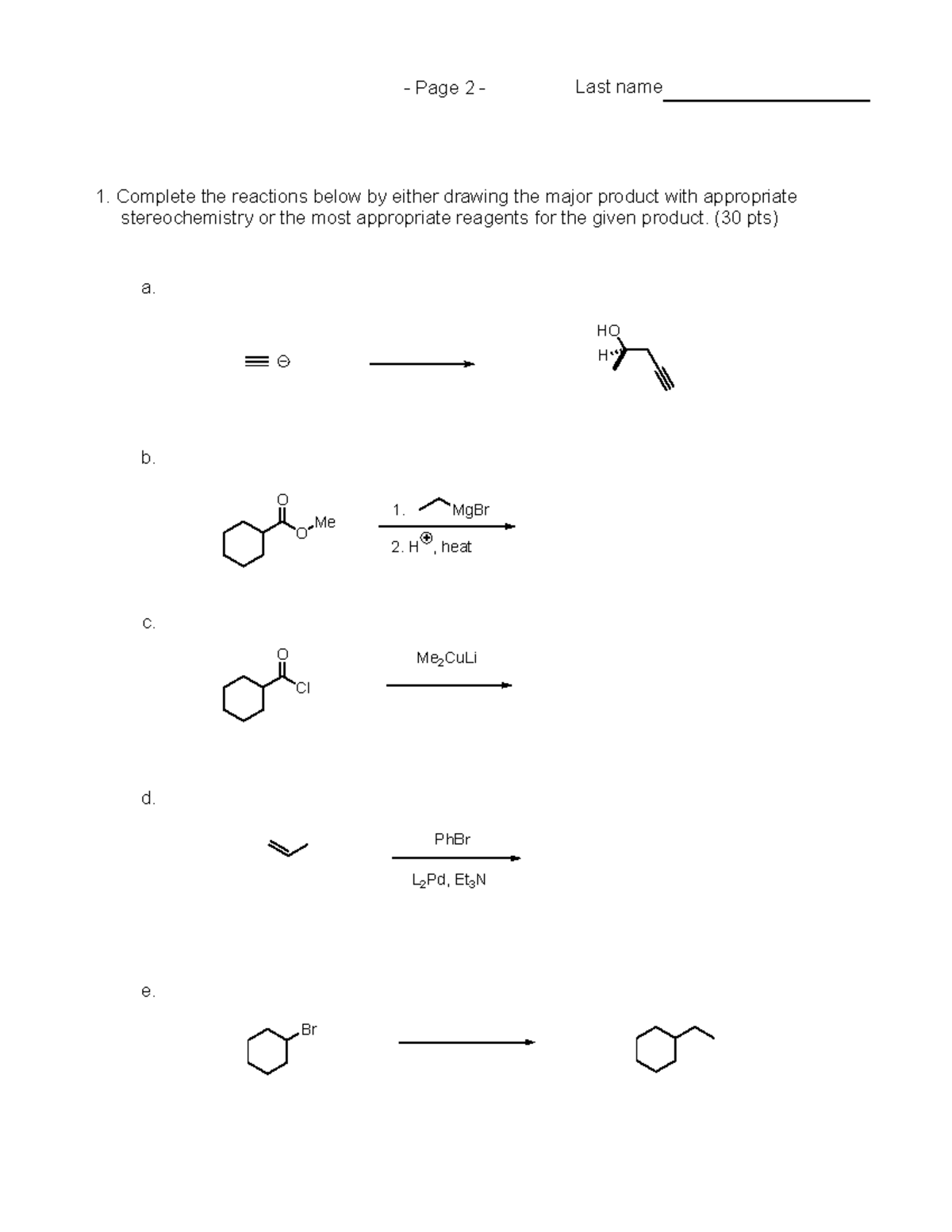 Mock Exam 1 - Organic Chemistry 2 Worksheet - Studocu