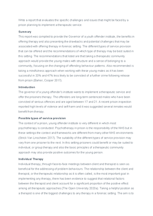 DD310 TMA04 - In this TMA, you are asked to write a formulation report ...