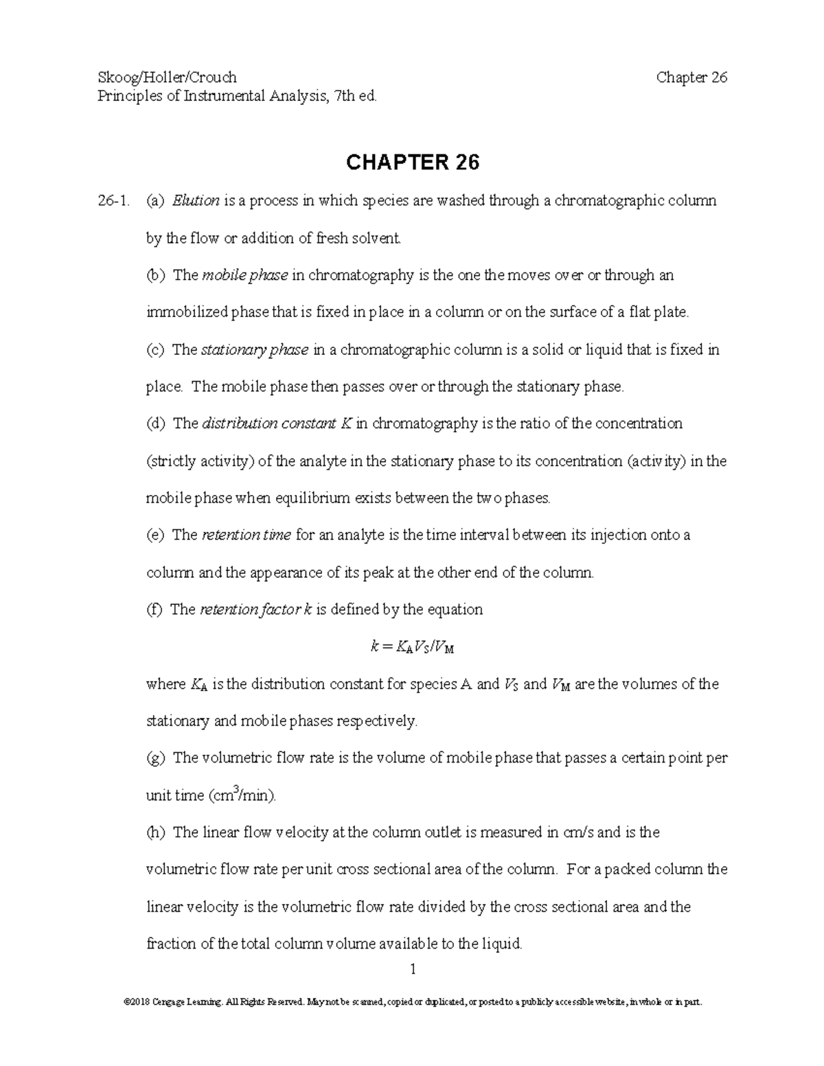 Principles of Instrumental Analysis, 7th ed. Chapter 26 Solutions - Studocu