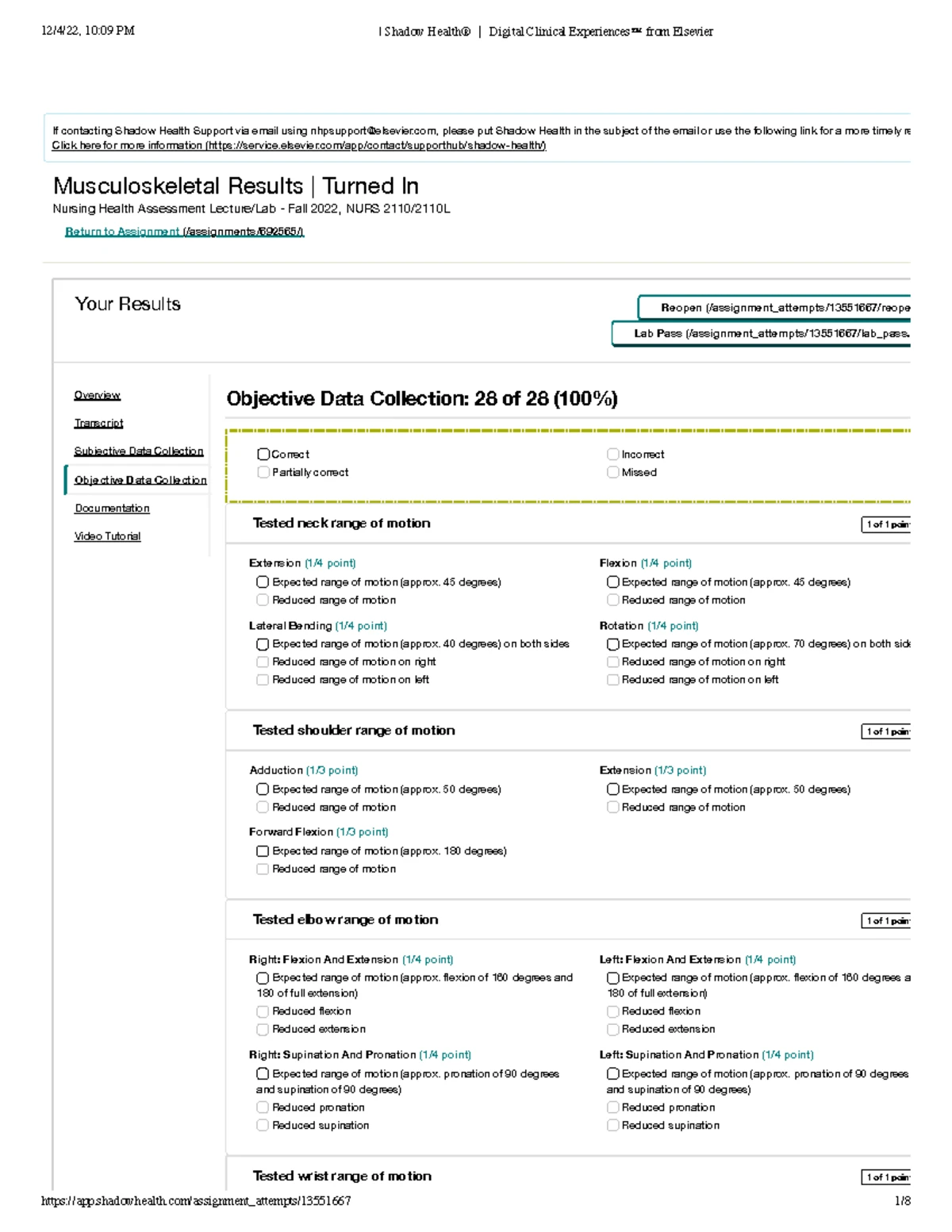 Shadow Health - Tina Jones Comprehensive Assessment Subjective Week 9 ...