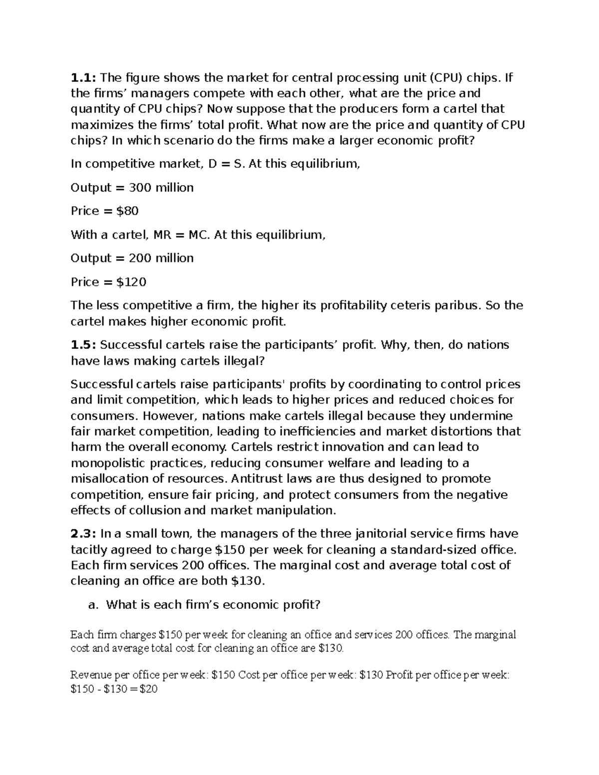 Chapter 7 (HW Assignment): Analyzing Market Structures and Cartel ...