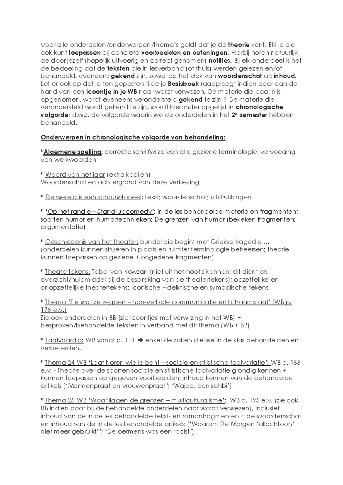 6e Overzicht Leerstof voor Examen Juni 2024: Theorie en Toepassing ...