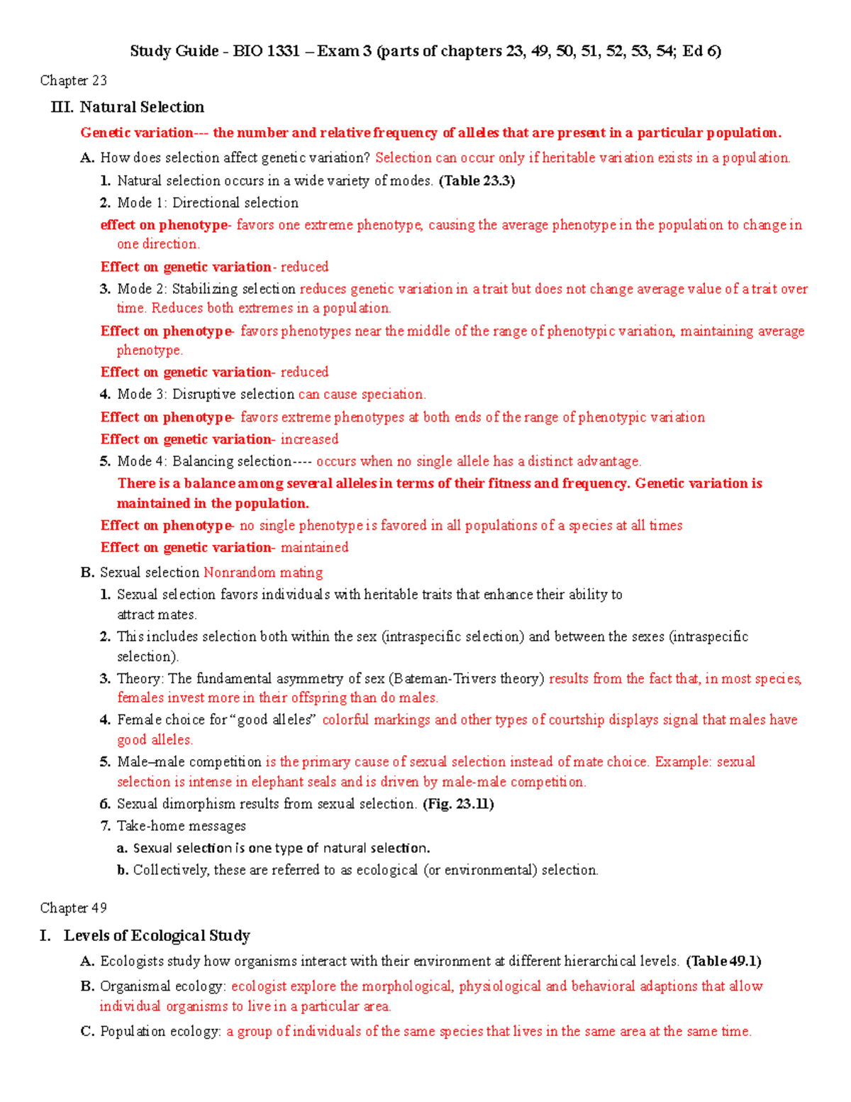 Exam 2 Outline Study Guide 23 49 50 51 52 53 54-1 (Autosaved) - Study ...