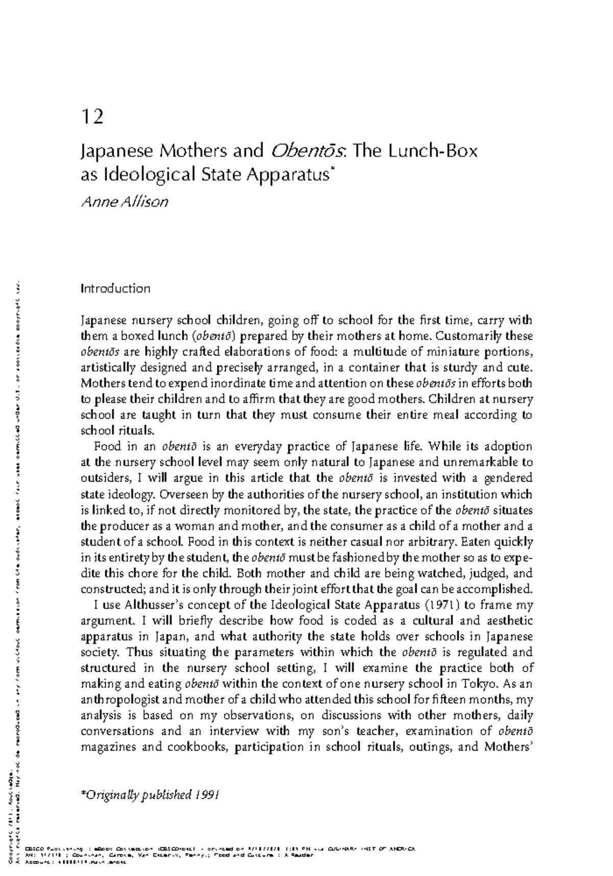 Japanese Mothers and Obentō: Ideological State Apparatus in Japan - Studocu