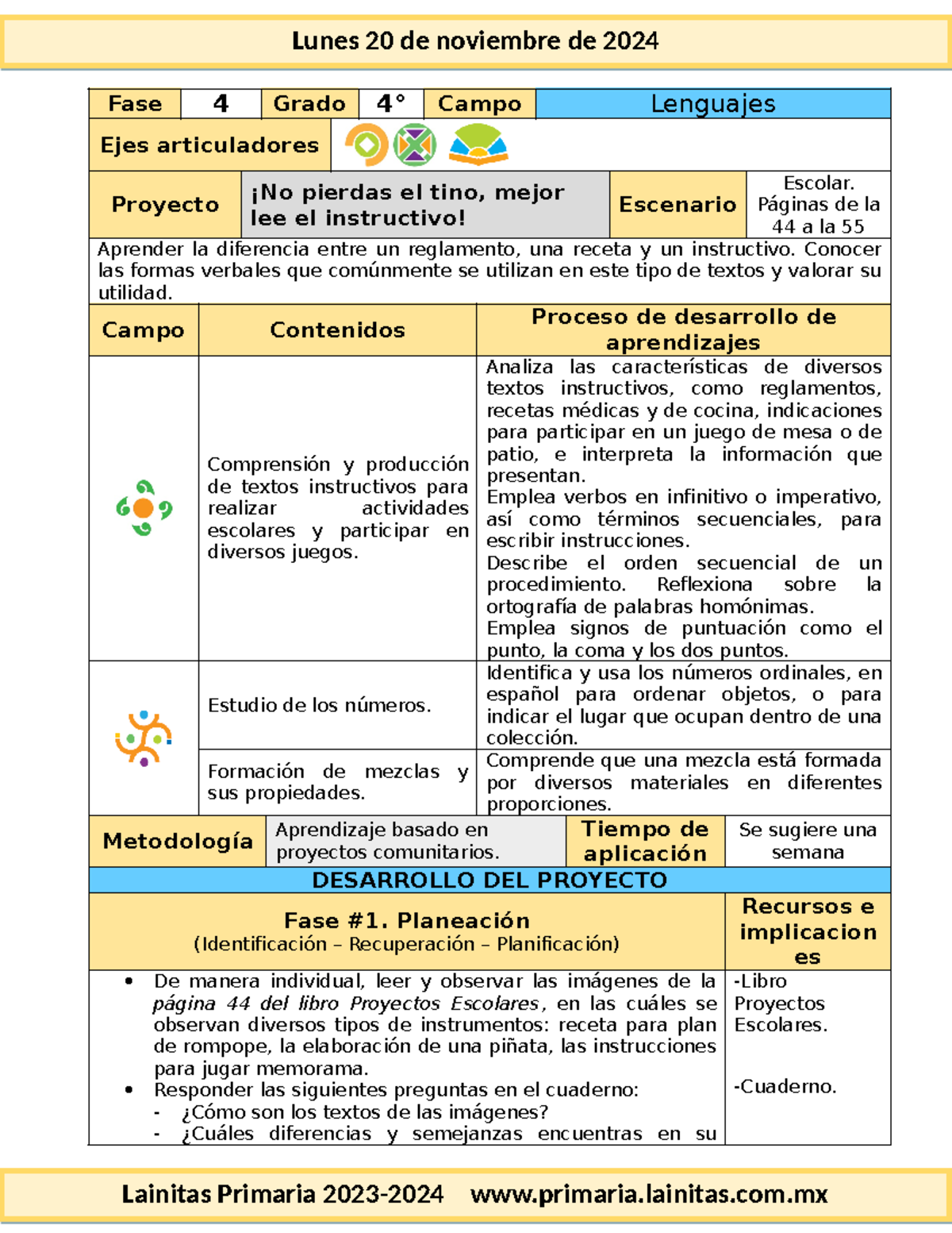 4to Grado - Proyecto Instructivos y Mejores Prácticas (2023-2024) - Studocu