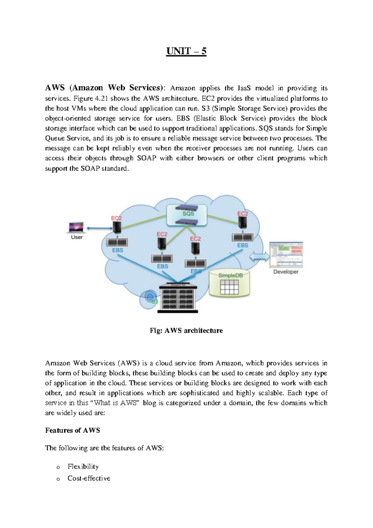 AWS Cloud Services Overview - Unit 5 (Cloud U 5) - Studocu