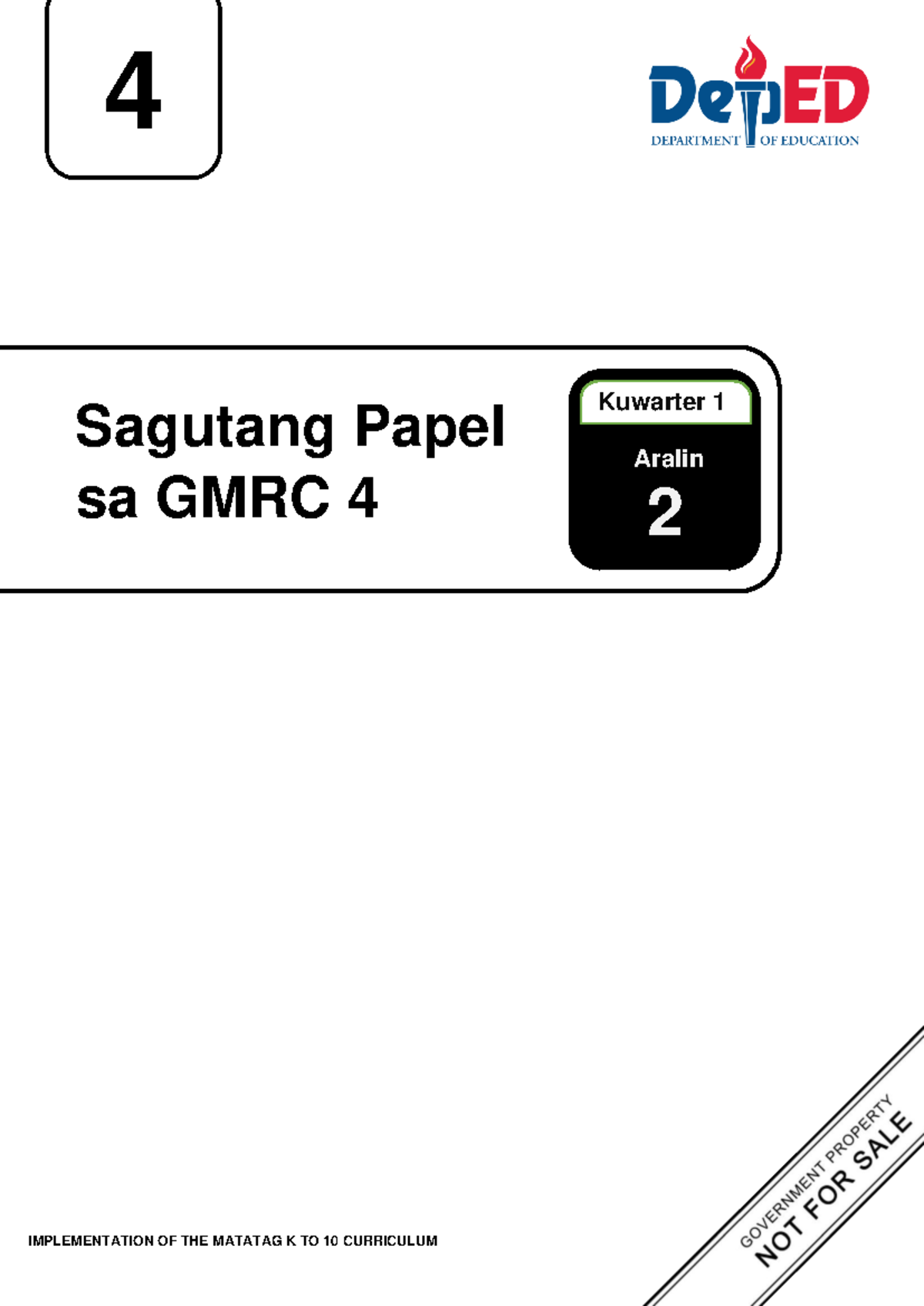 GMRC- Module: Mga Gawain sa Kuwarter 1, Aralin 2 - Matatag na Pamilya ...